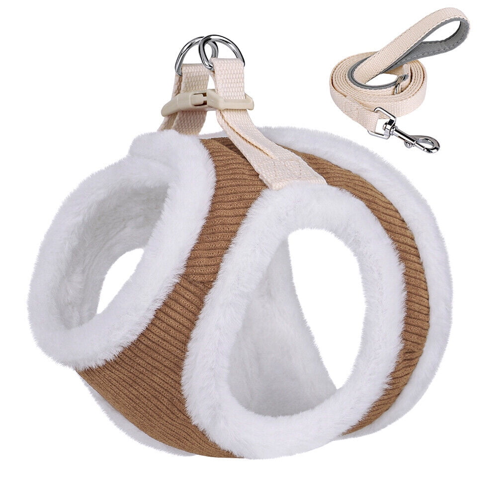 Didog Small Dog Cat Harness and Leash set No Pull Warm Fleece Lined ...