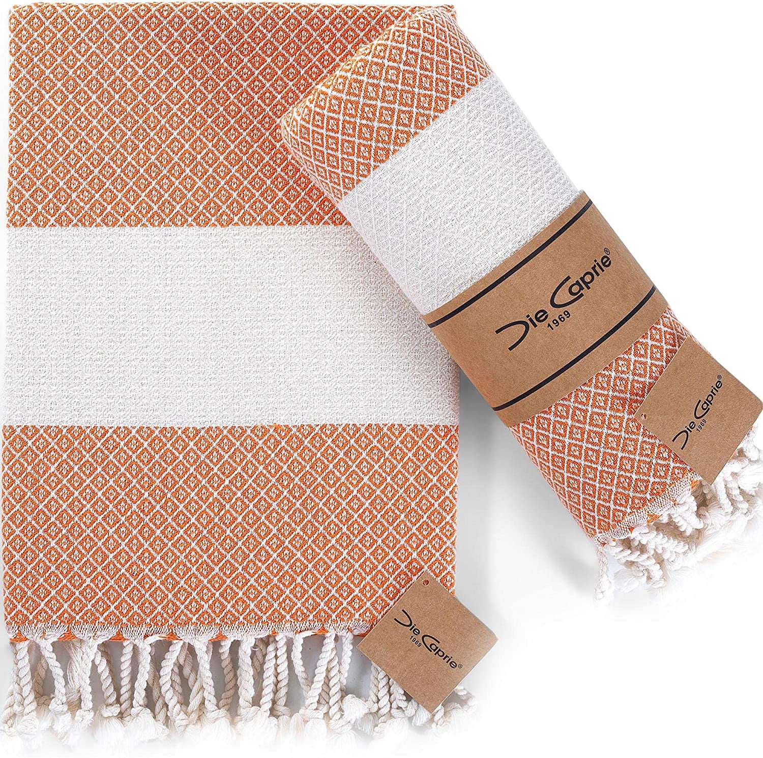 Die Caprie Turkish Hand Towels Set of 2 | 100% Cotton, 16 x 40 Inches ...