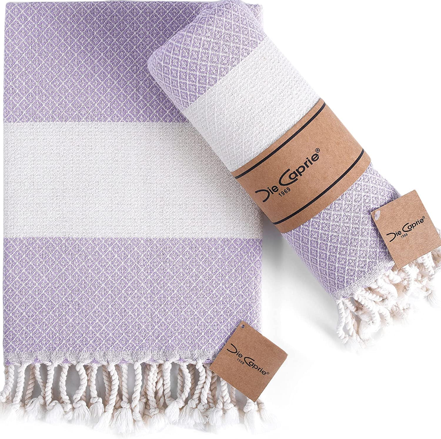 Die Caprie Turkish Hand Towels Set of 2 | 100% Cotton, 16x40 Inches ...