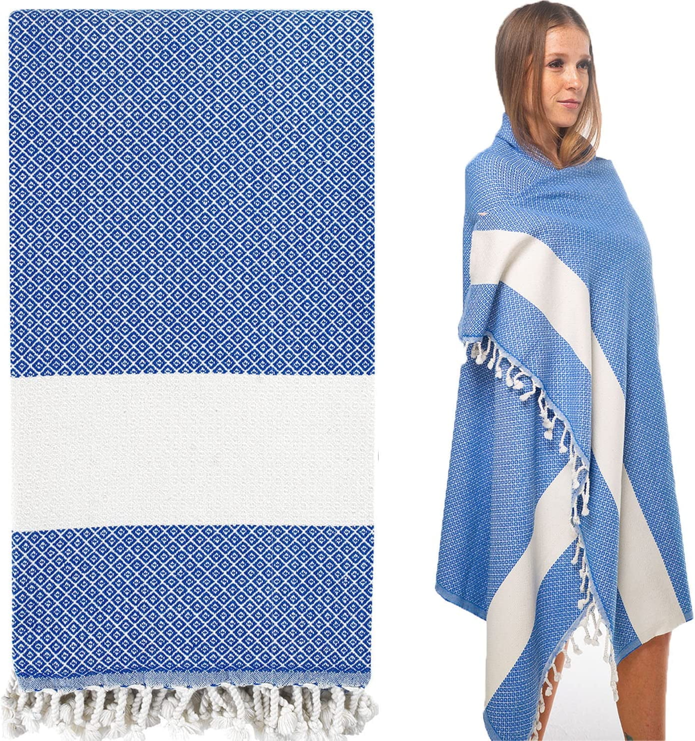 Die Caprie Turkish Cotton Beach Towel - Quick Dry, Sand Free, Multi ...