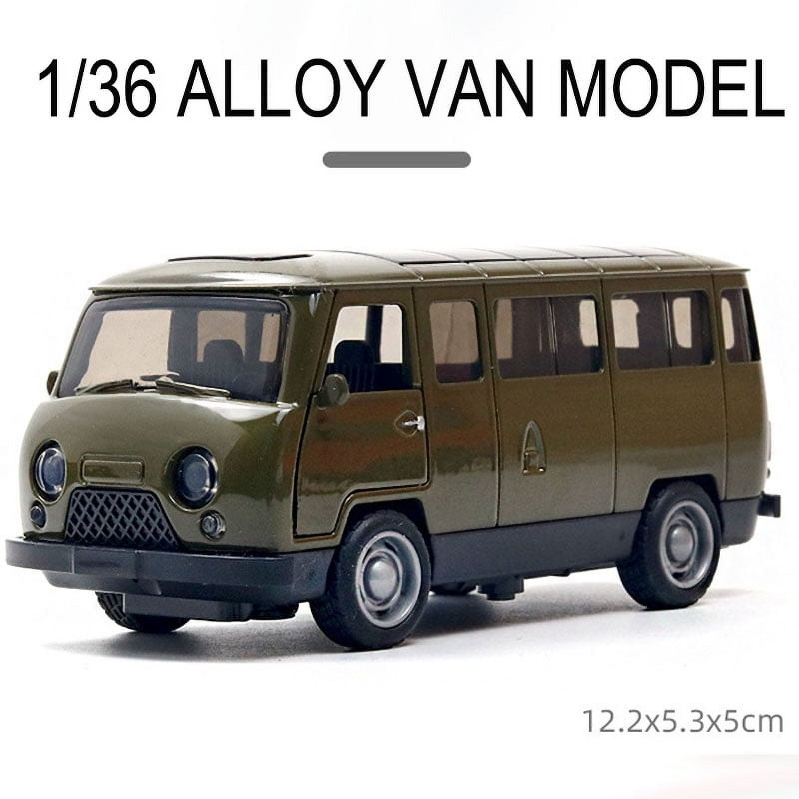 Die Cast Alloy Vintage Van Off-road Car Model Pull Back Miniature ...