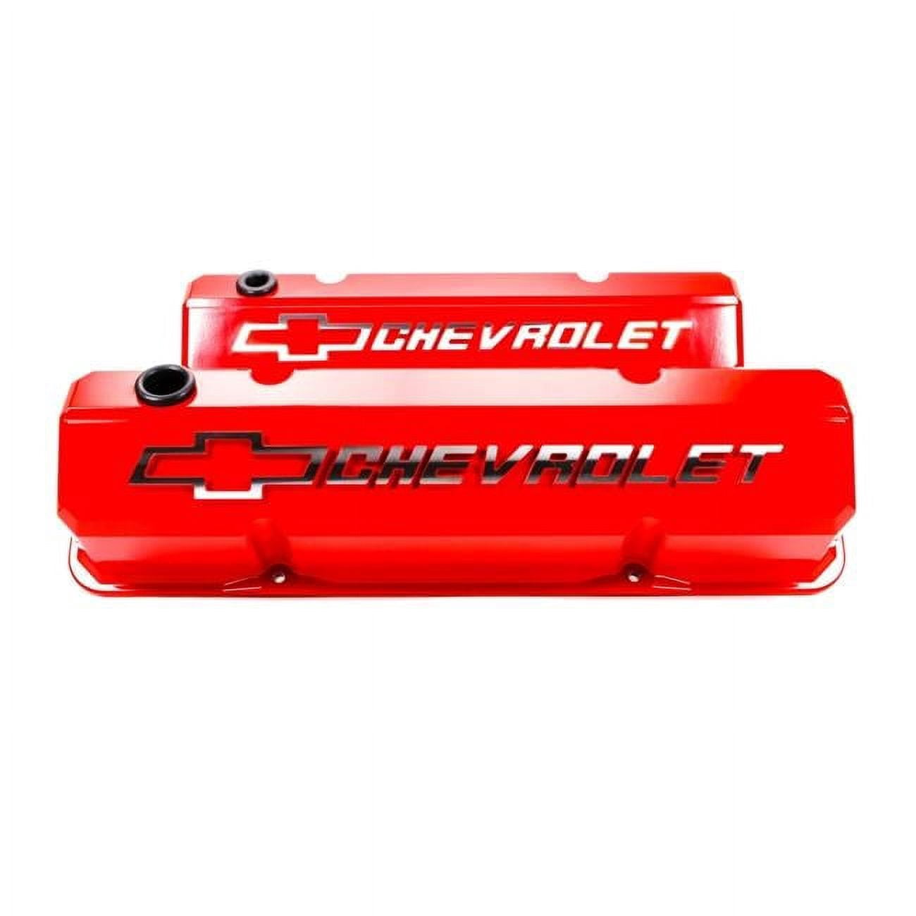 Die Cast Slant Edge Valve Cover for Small Block Chevy, Red - Walmart.com