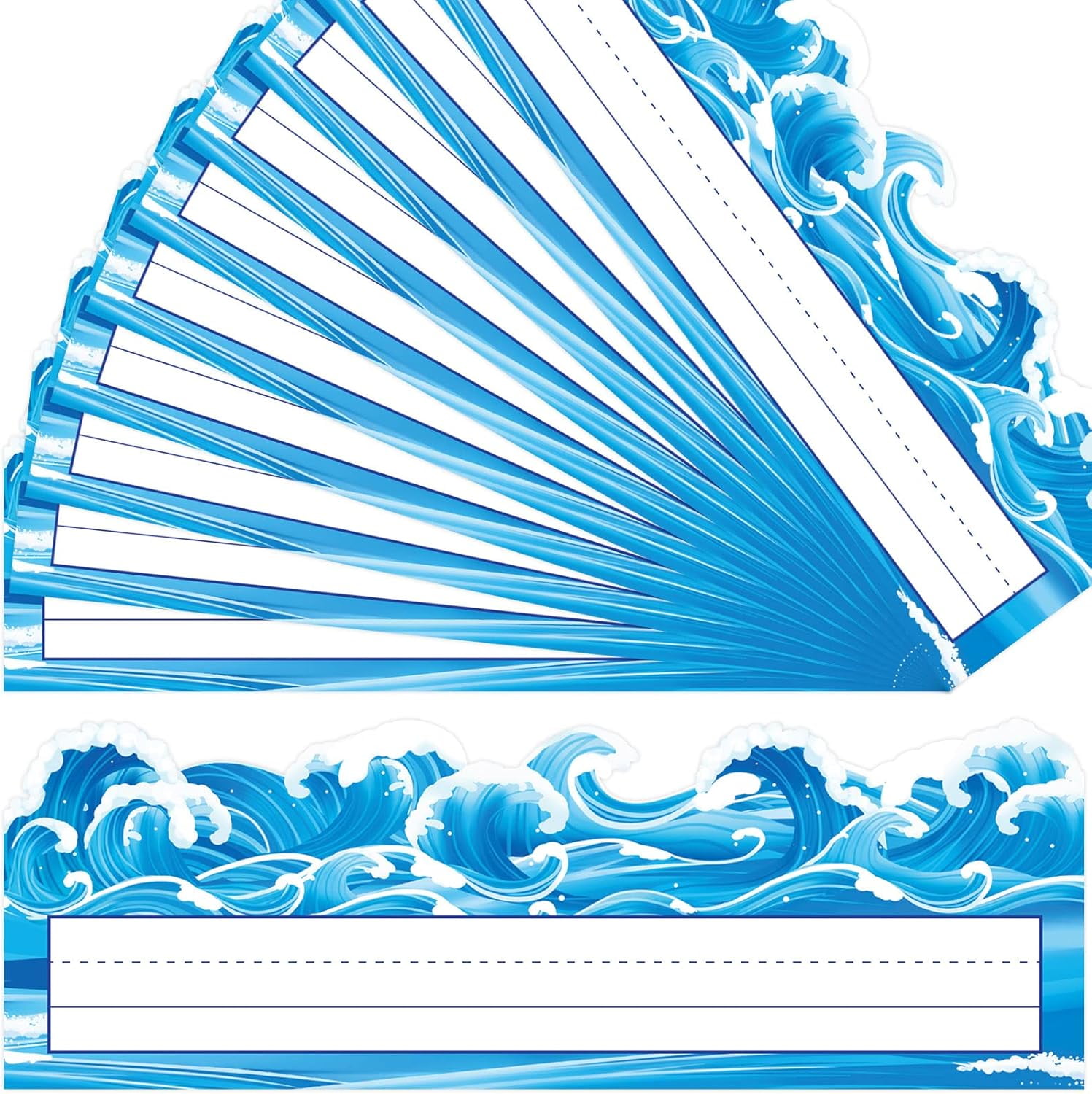 Die-Cut Nameplates Ocean Waves Name Plates for Student Desks Classroom ...