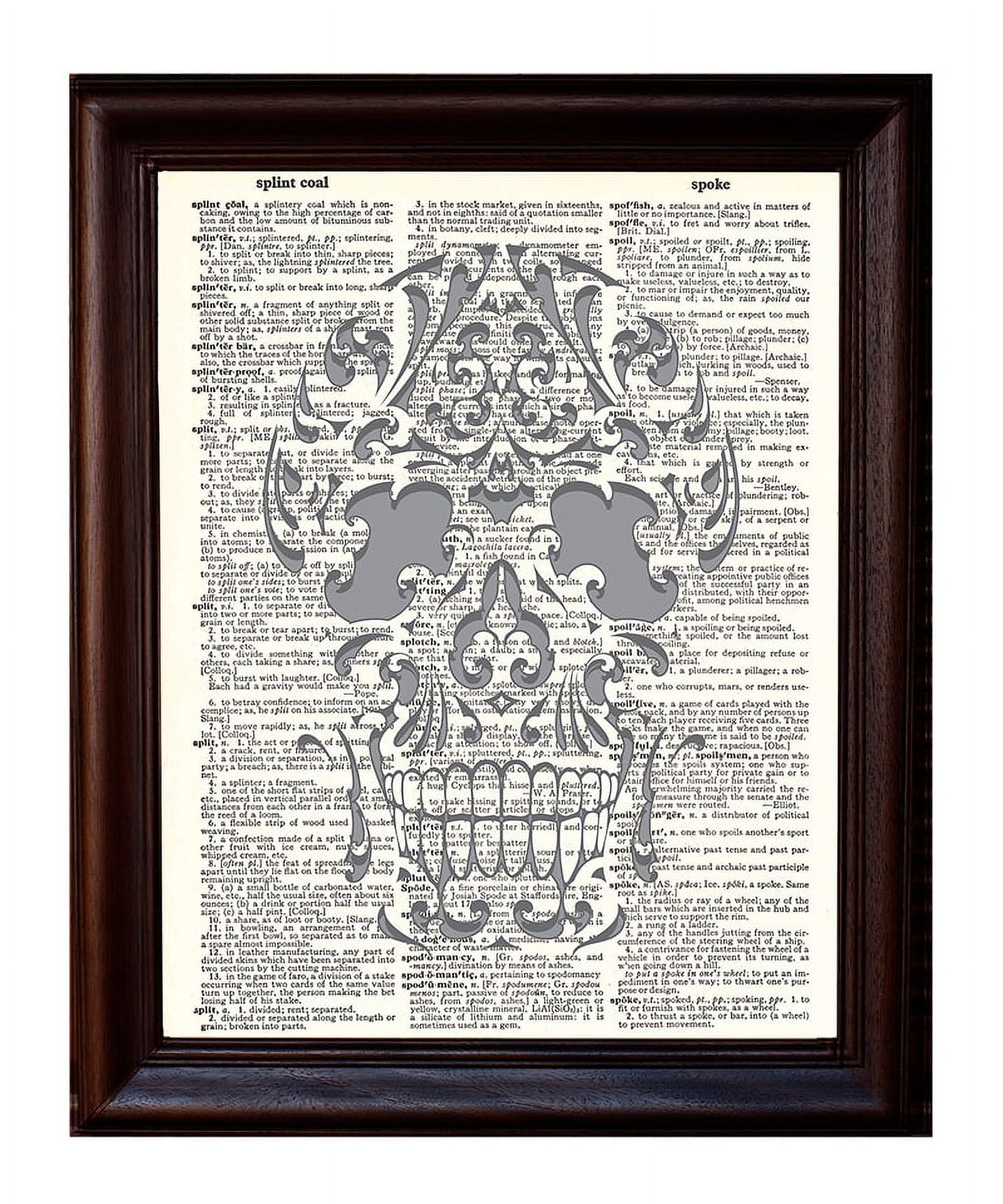 Die Cut Skull - Dictionary Art Print Printed On Authentic Vintage ...