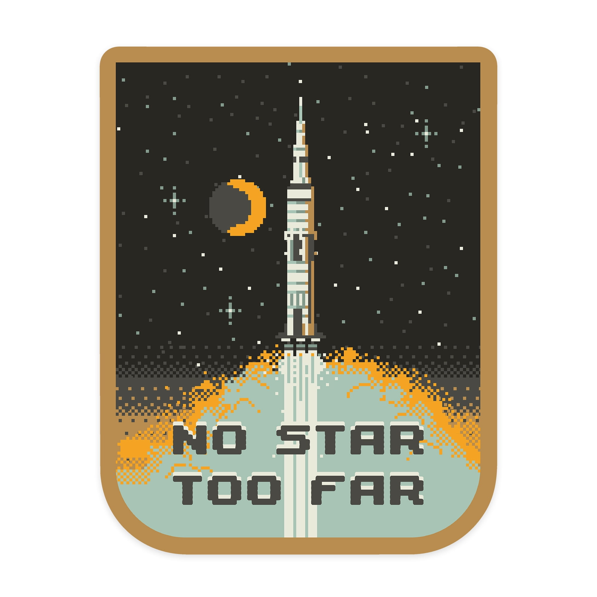 Die Cut Sticker 8-Bit Space Collection, Space Shuttle, No Star Too Far ...
