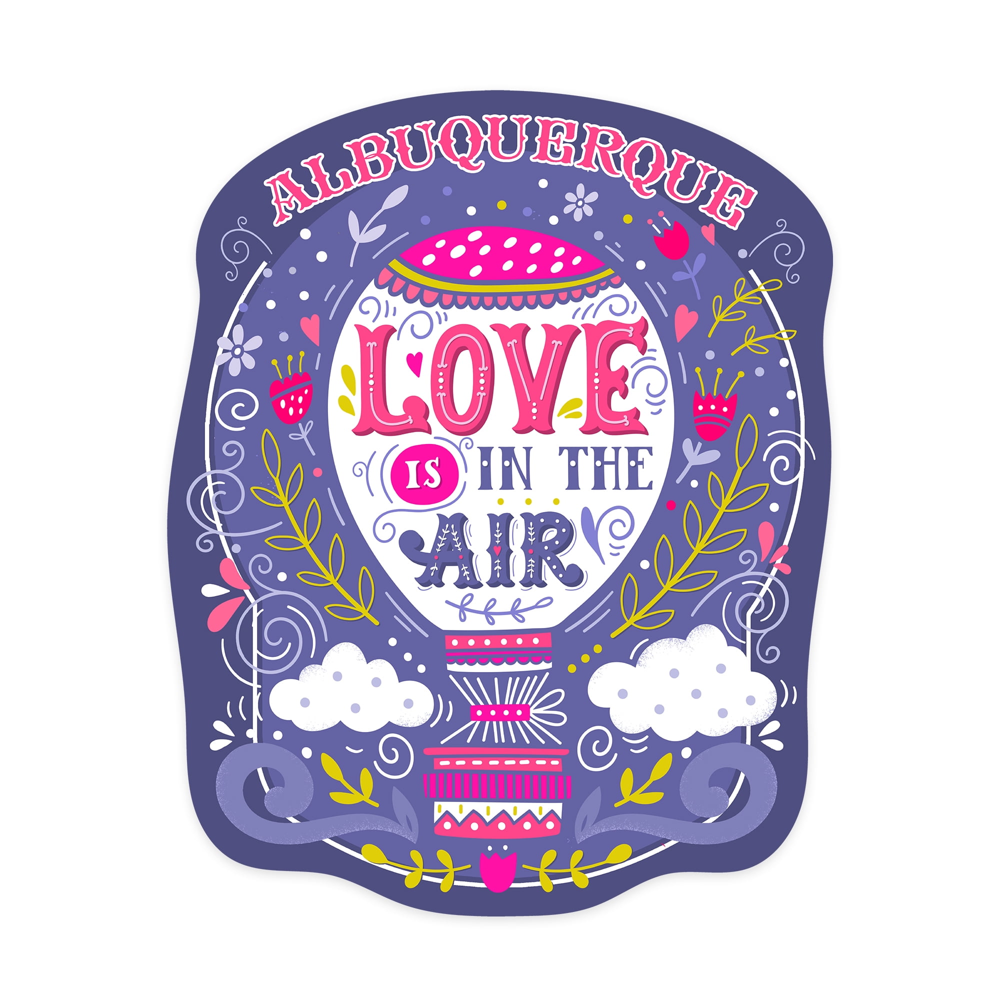 Die Cut Sticker Albuquerque, New Mexico, Love Is In the Air, Hot Air ...