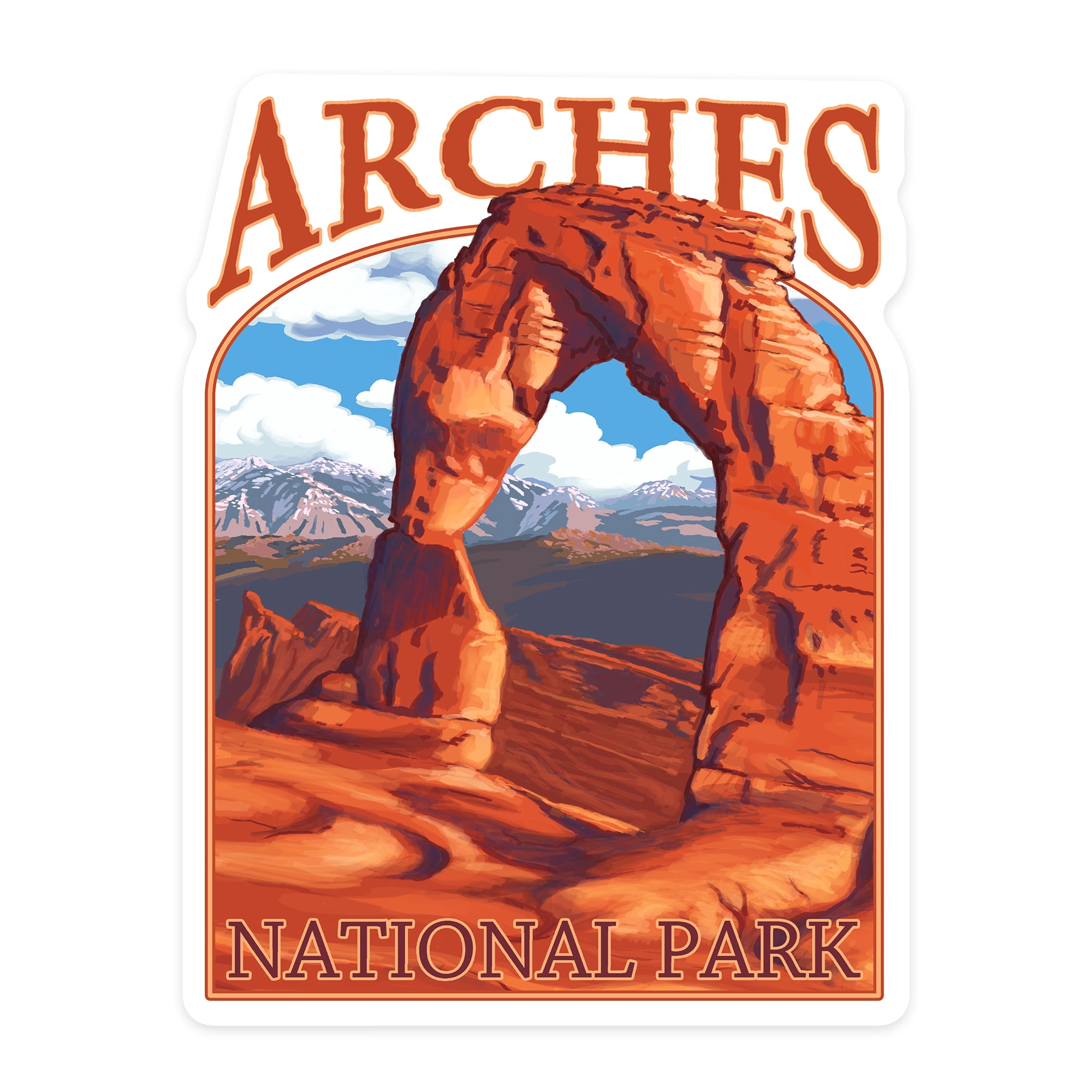 Die Cut Sticker Arches National Park, Utah, Delicate Arch, Painterly ...