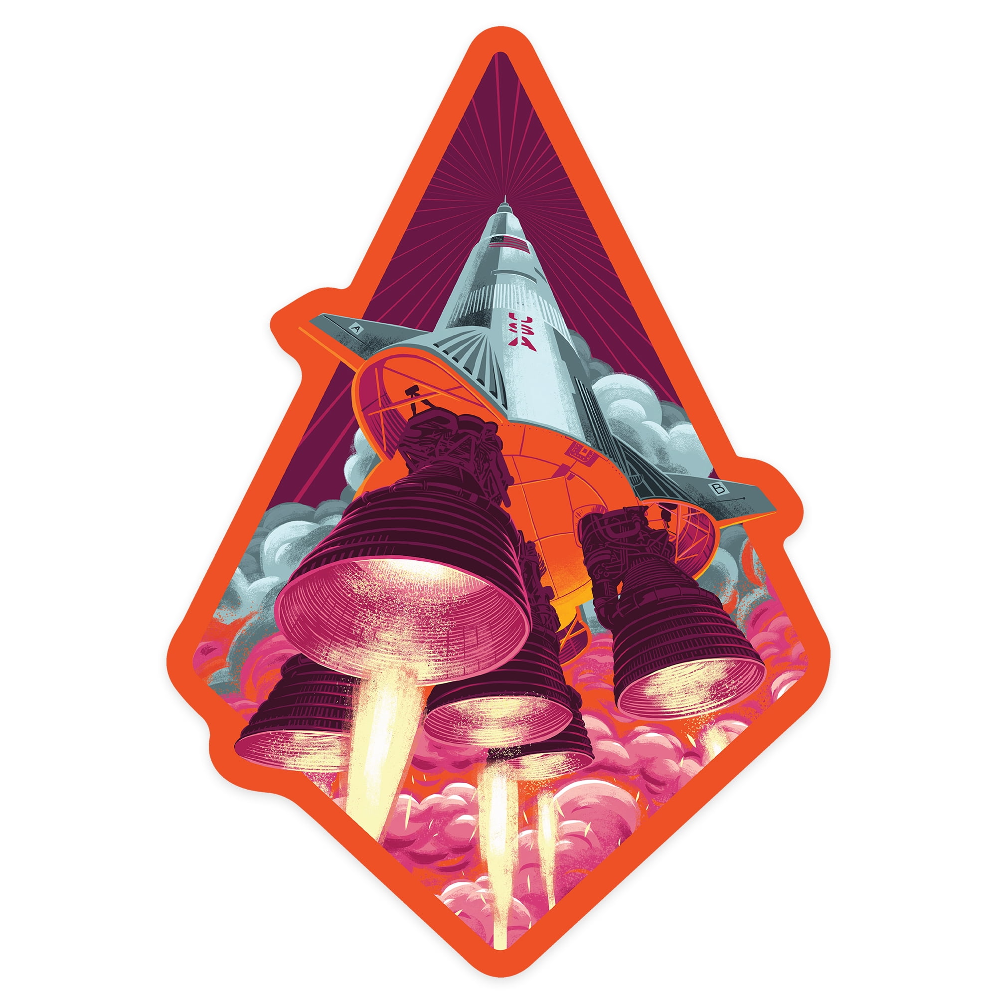 Die Cut Sticker Because, Science Collection, Rocket Launch, Contour ...