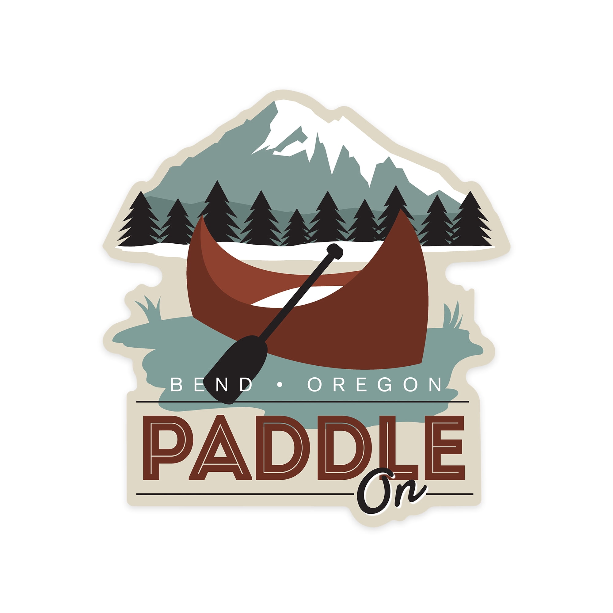 Die Cut Sticker Bend, Oregon, Paddle On, Canoe, Vector, Contour Vinyl ...