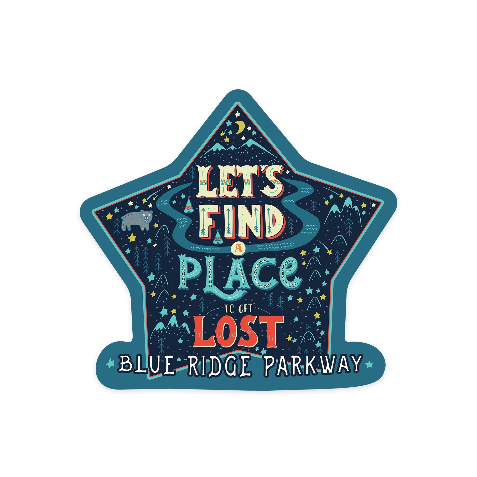 Die Cut Sticker Blue Ridge Parkway, Lets Find a Place to Get Lost ...