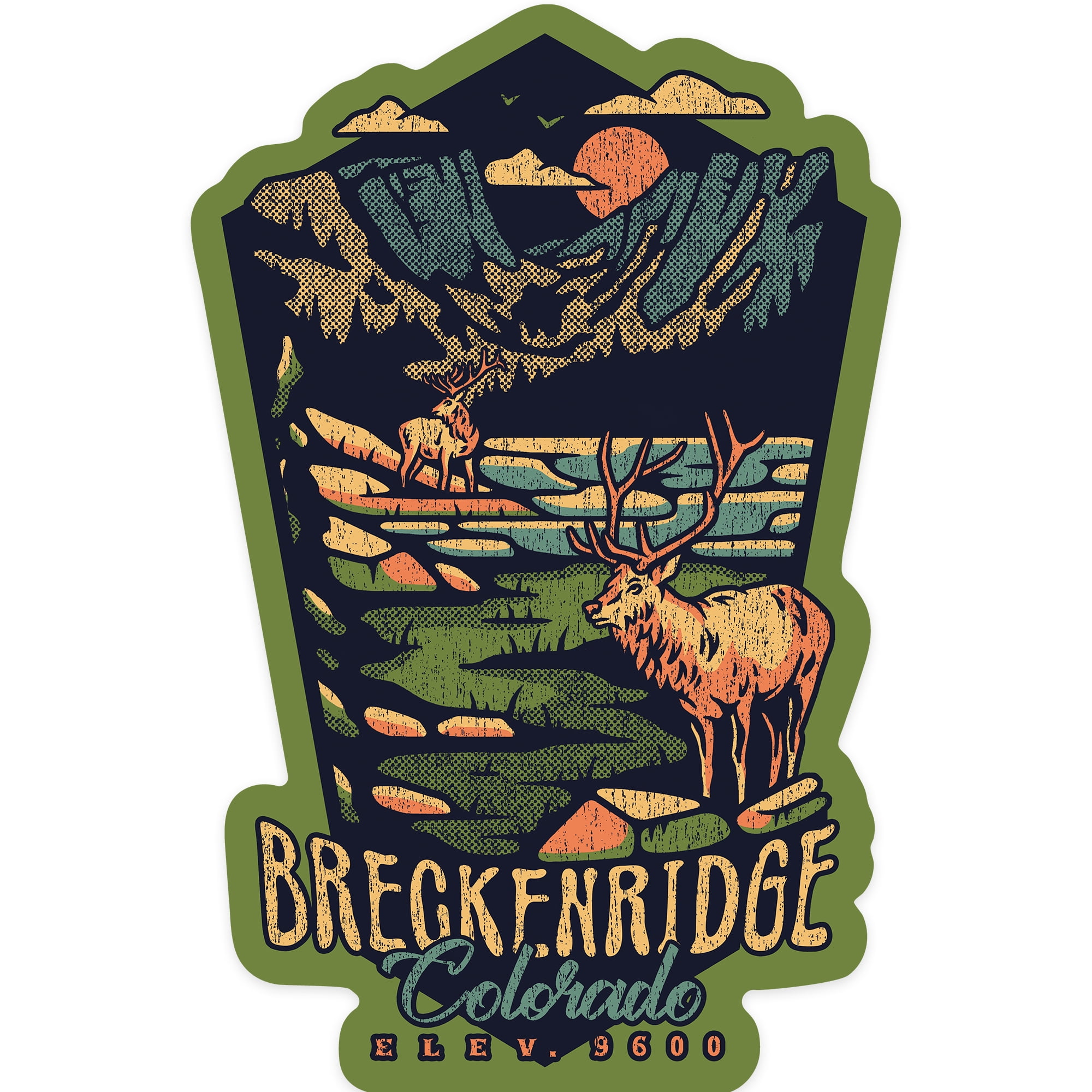 Die Cut Sticker Breckenridge, Colorado, Distressed Vector, Contour ...