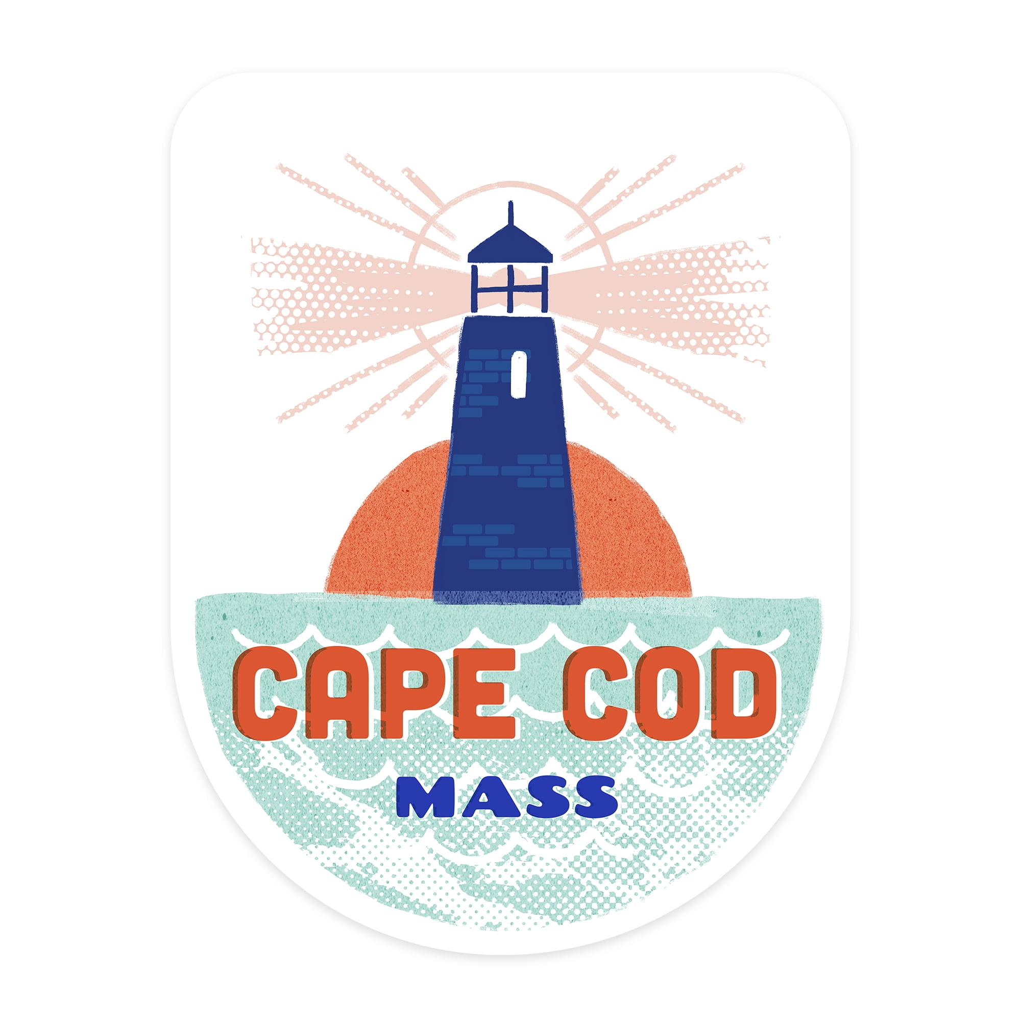 Die Cut Sticker Cape Cod, Massachusetts, Dockside Series, Lighthouse ...