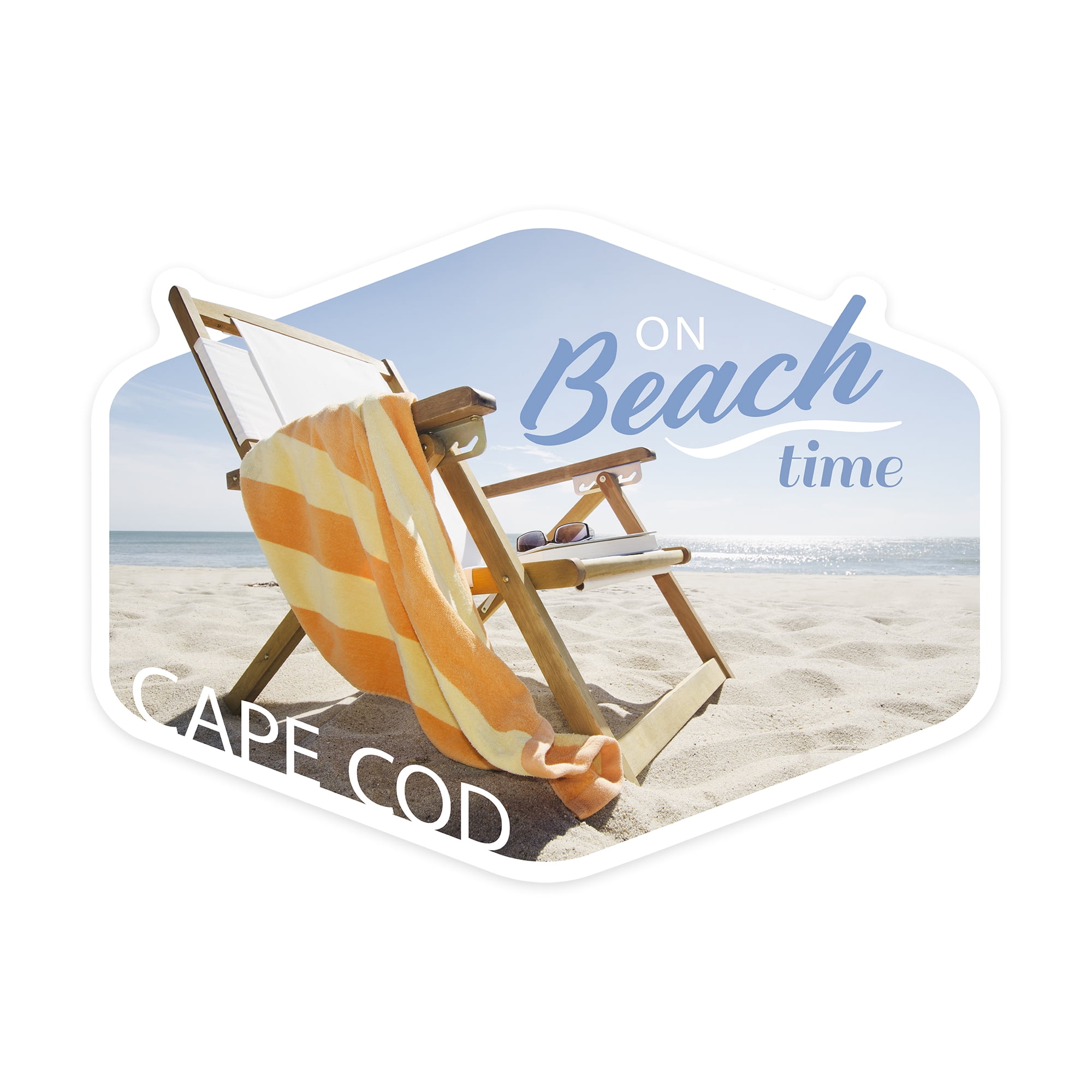 Die Cut Sticker Cape Cod, Massachusetts, Folding Beach Chair, Contour ...