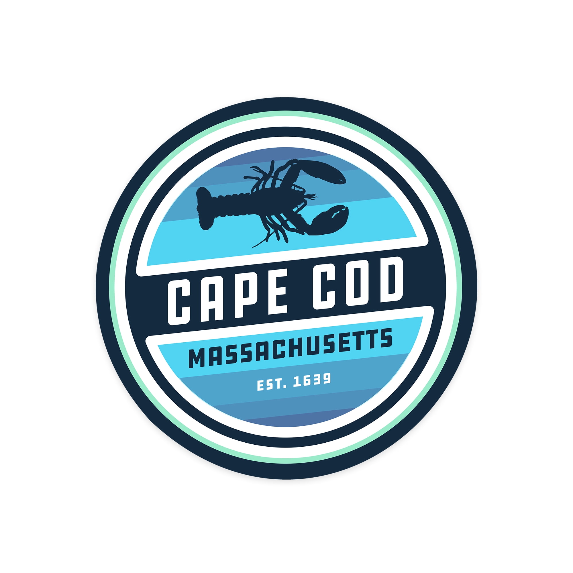 Die Cut Sticker Cape Cod, Massachusetts, Lobster Contour, Vector Vinyl ...