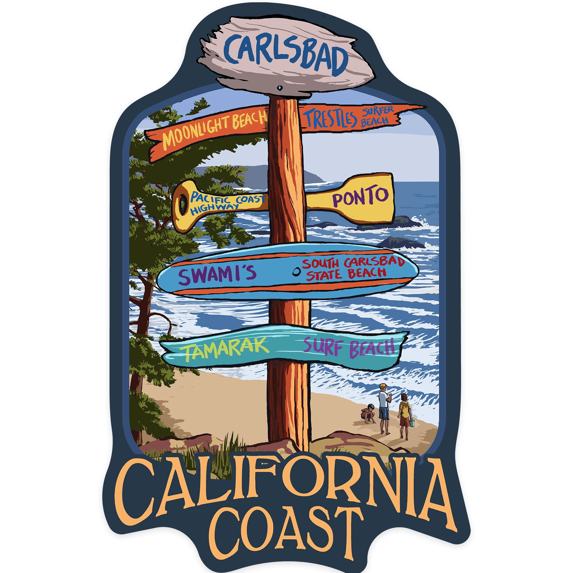 Die Cut Sticker Carlsbad, California, Destinations Sign, Contour Vinyl ...