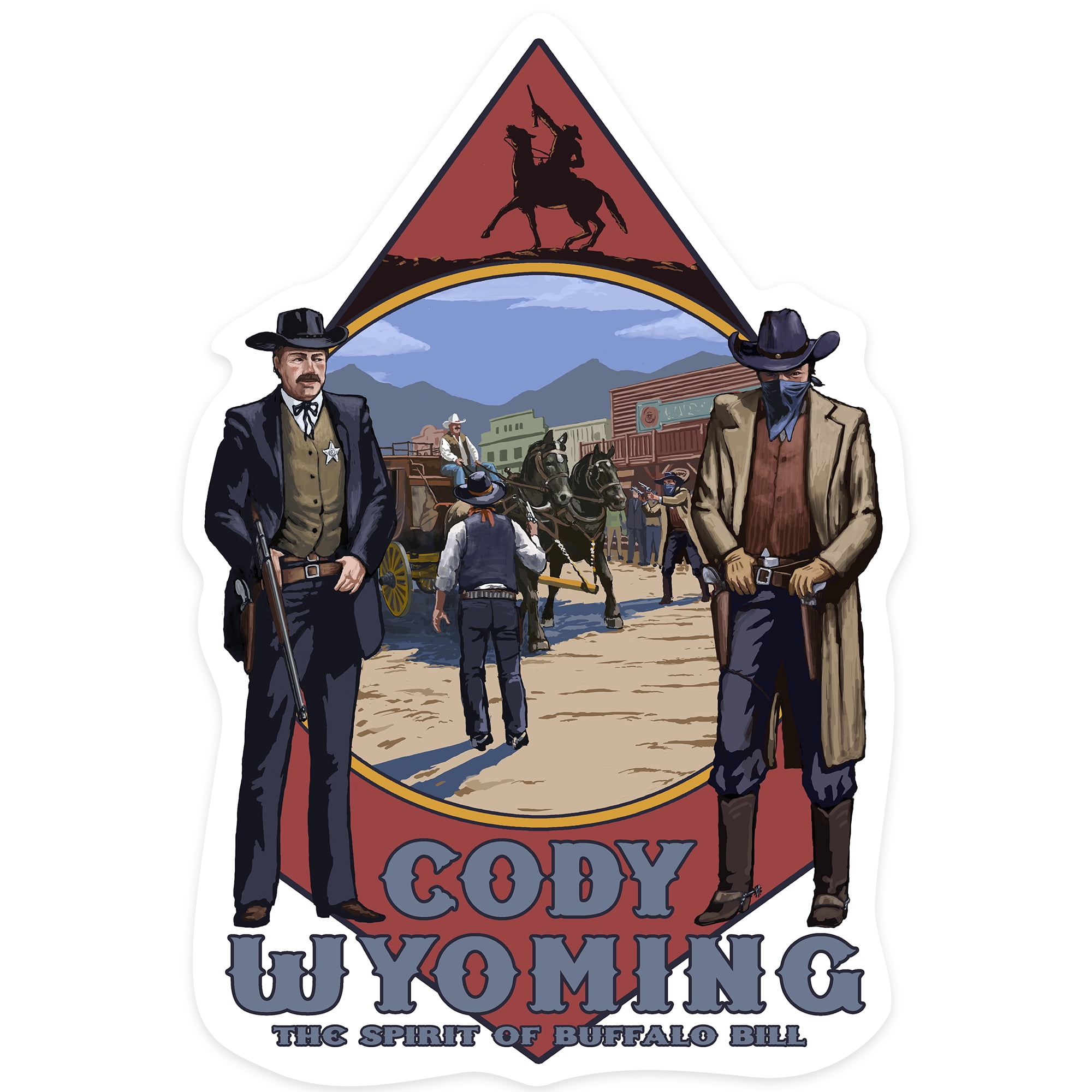 Die Cut Sticker Cody, Wyoming, Shootout Scene, Contour Vinyl Sticker 1 ...