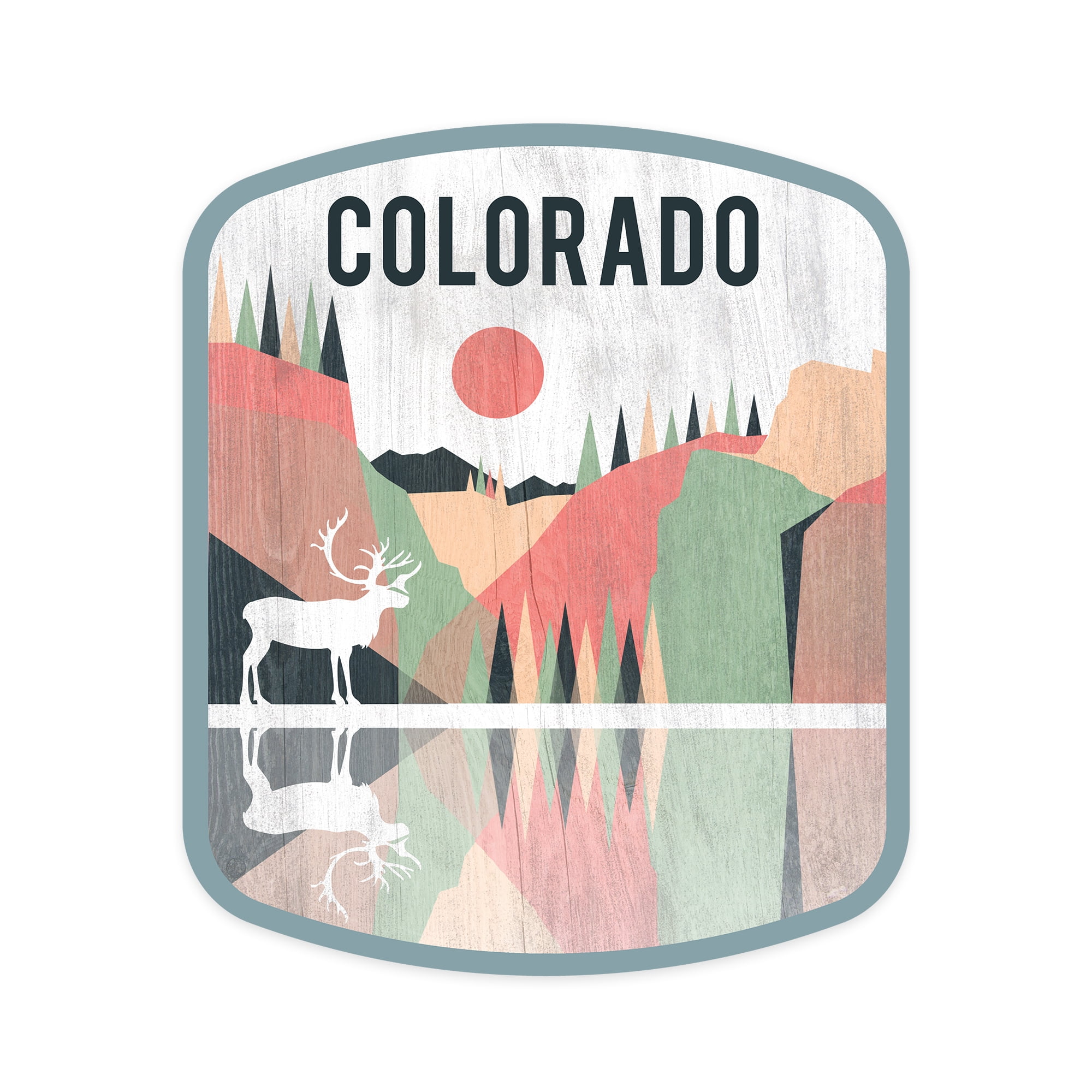 Die Cut Sticker Colorado, Elk, Geometric Opacity, Contour Vinyl Sticker ...
