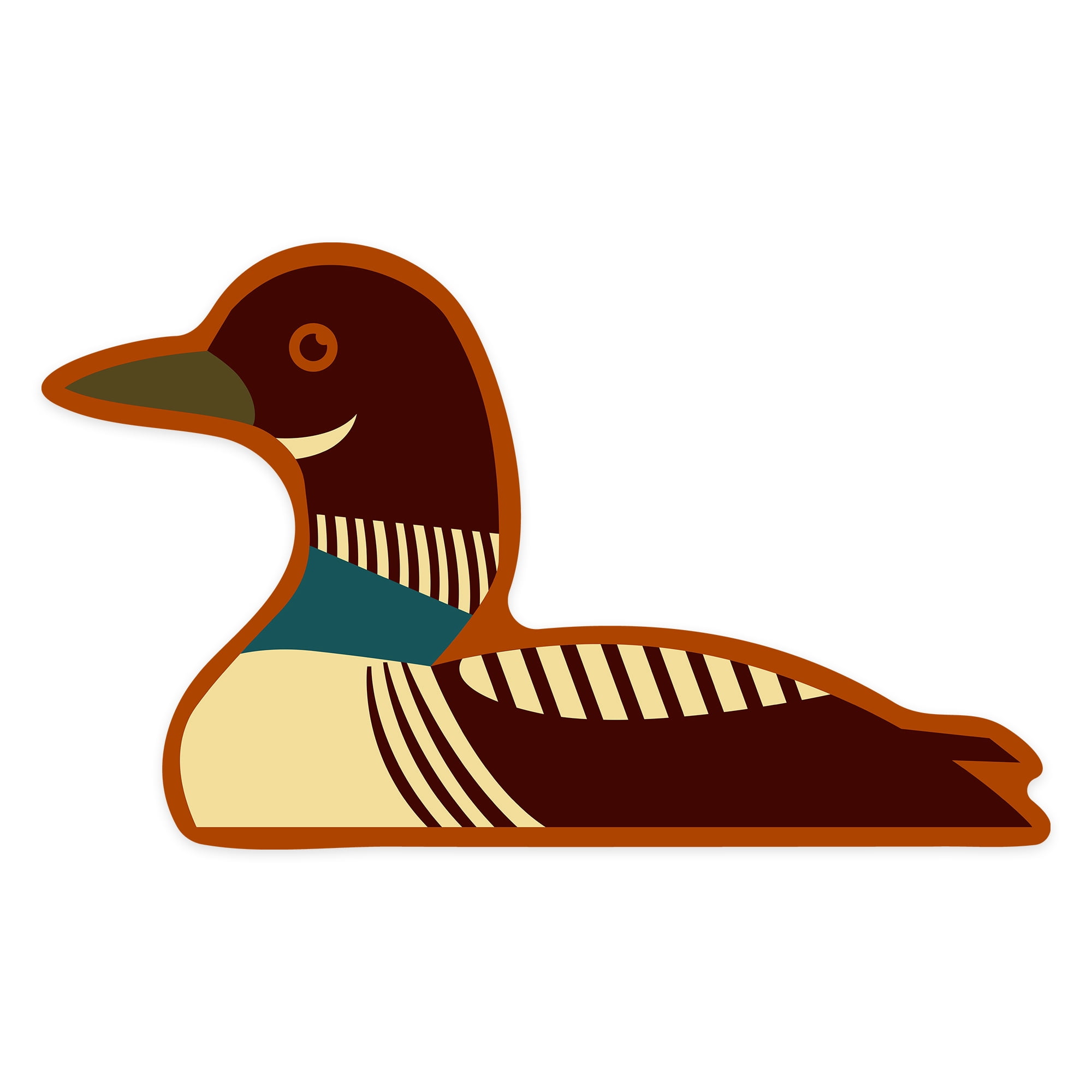 Die Cut Sticker Common Loon, Geometric, Contour Vinyl Sticker 3 to 6 ...