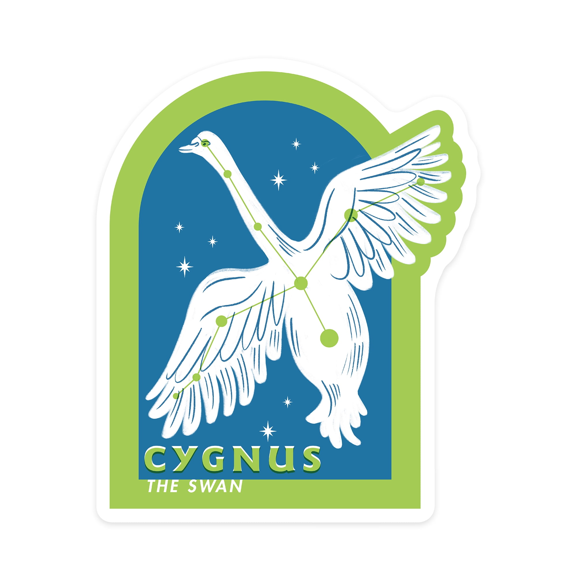 Die Cut Sticker Drawings in the Stars Collection, Cygnus, The Swan ...