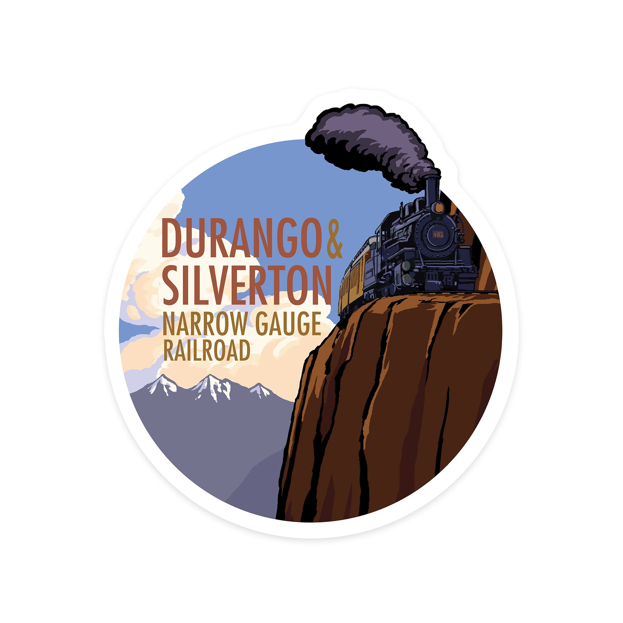 Die Cut Sticker Durango, Colorado, Durango and Silverton Narrow Gauge ...