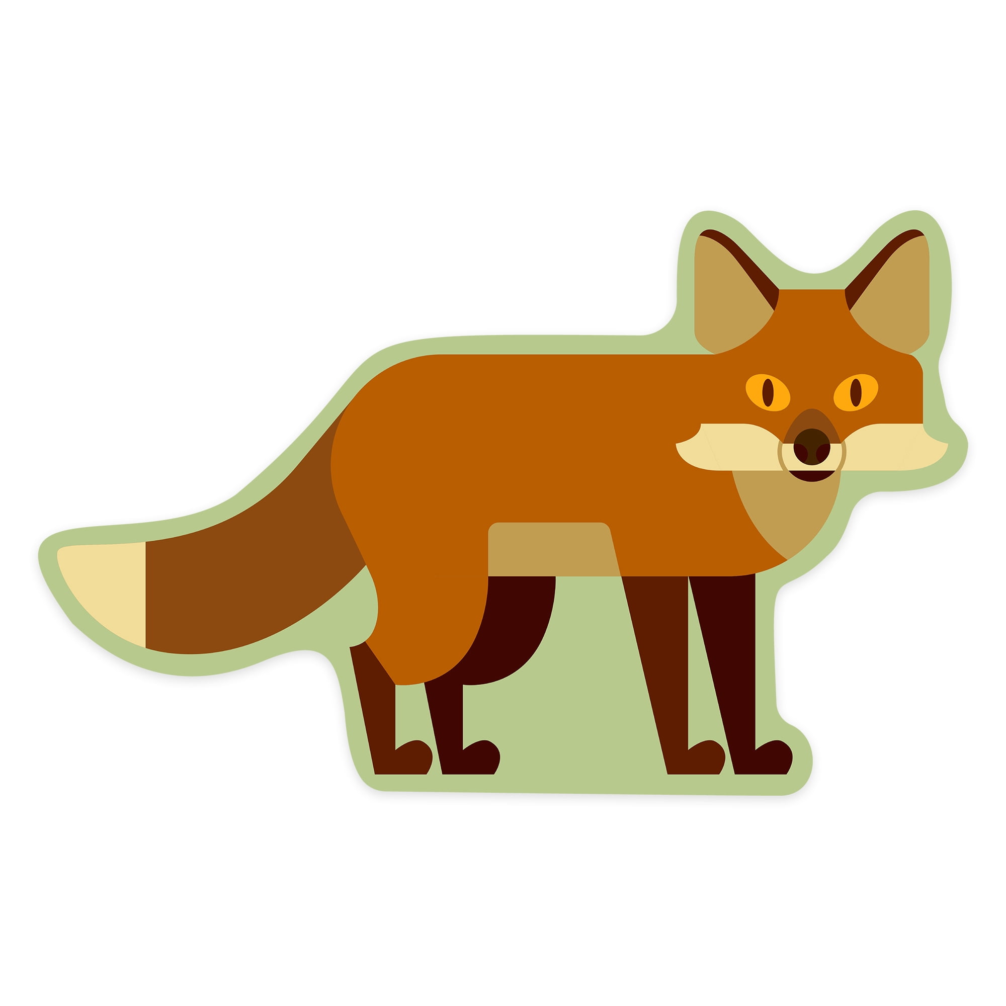 Die Cut Sticker Fox, Geometric, Contour Vinyl Sticker 1 to 3 inches ...