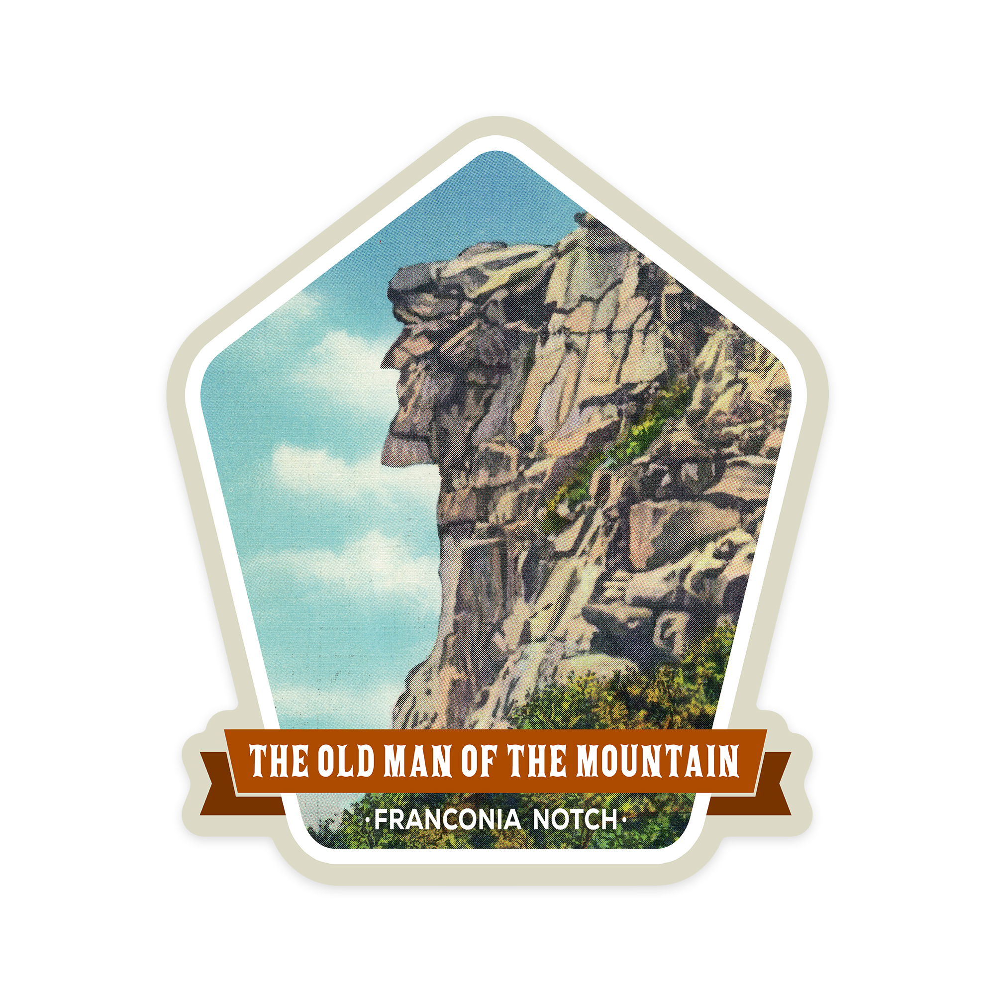 Die Cut Sticker Franconia Notch State Park, New Hampshire, Old Man of ...