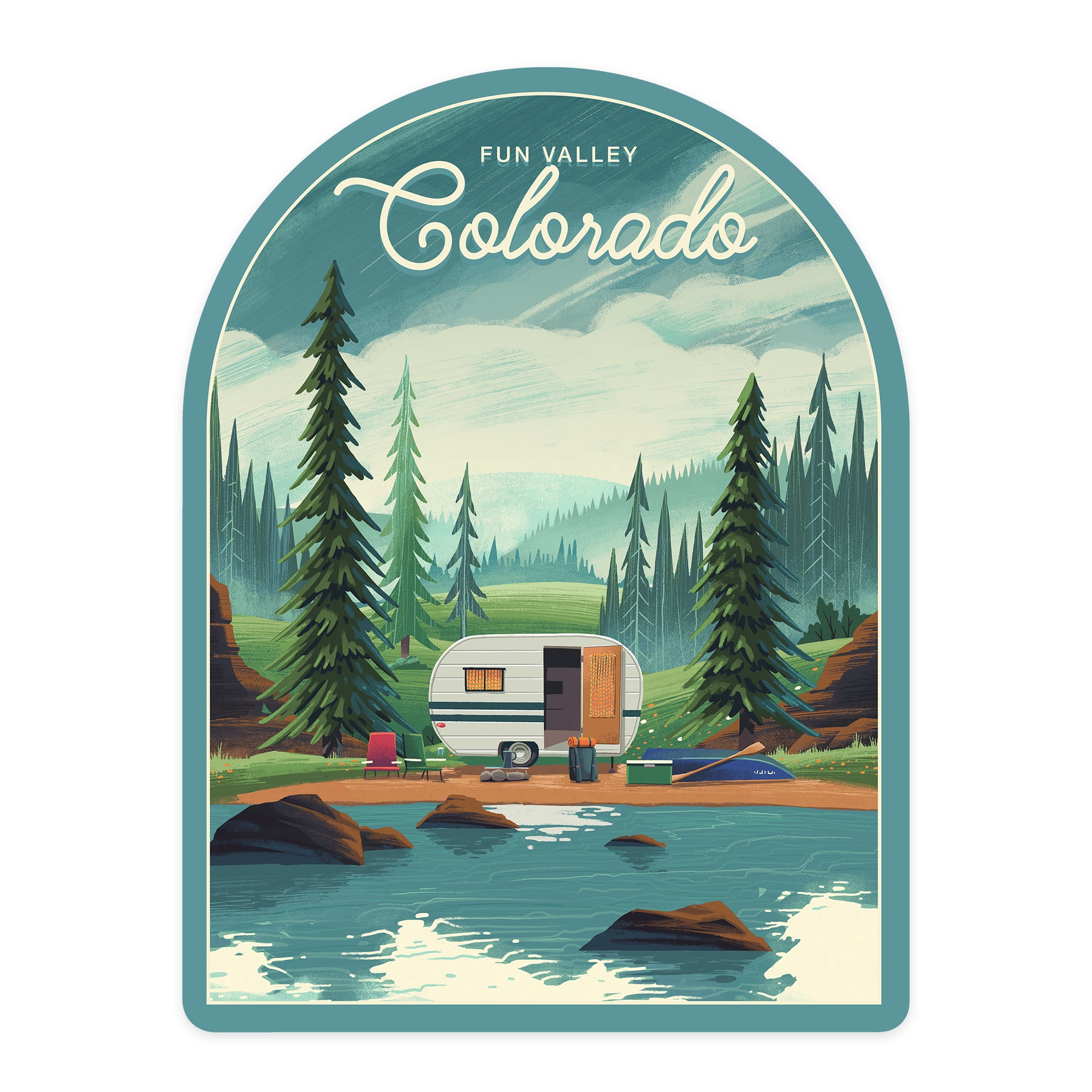 Die Cut Sticker Fun Valley, Colorado, Outdoor Activity, At Home ...