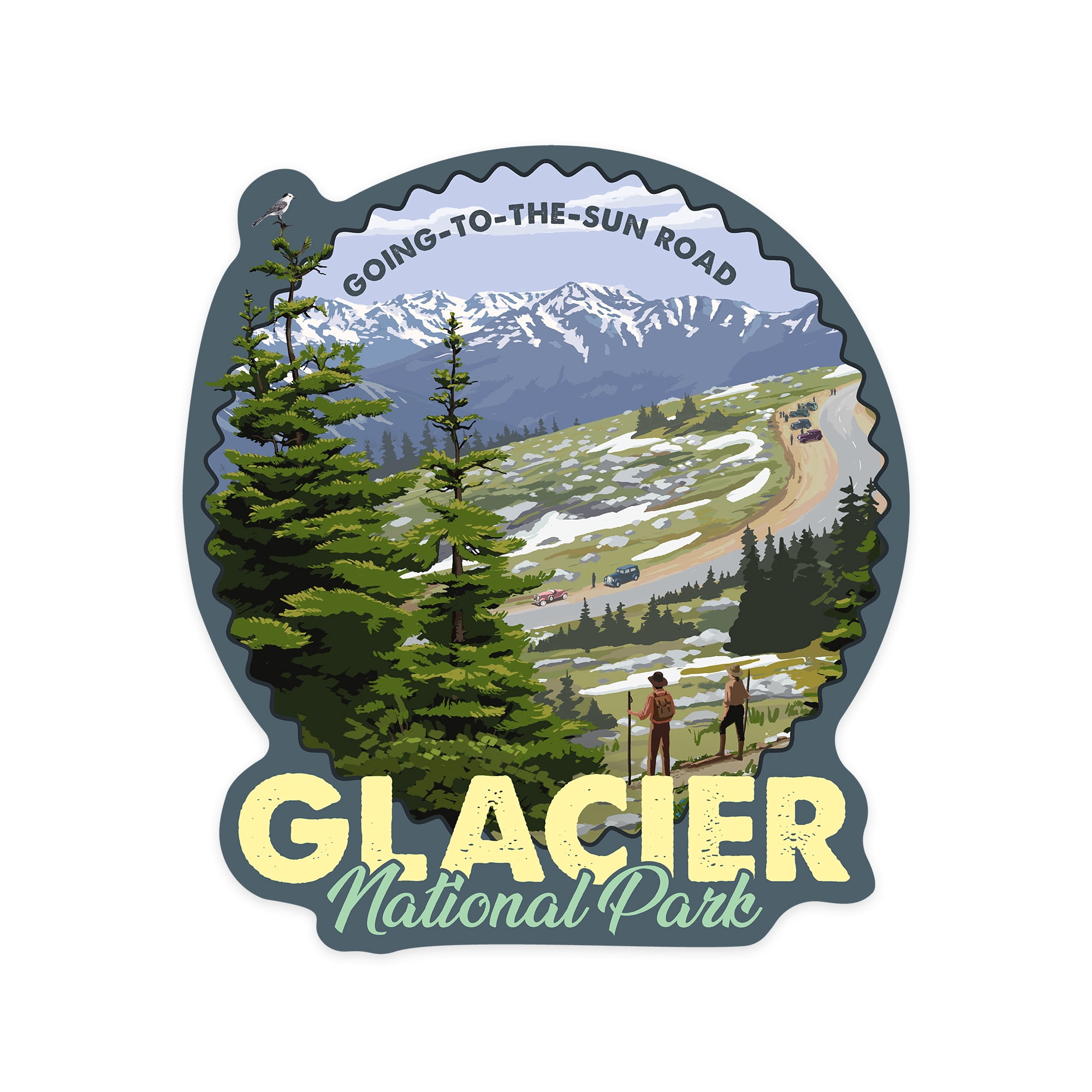 Die Cut Sticker Glacier National Park, Montana, Going to the Sun Road ...