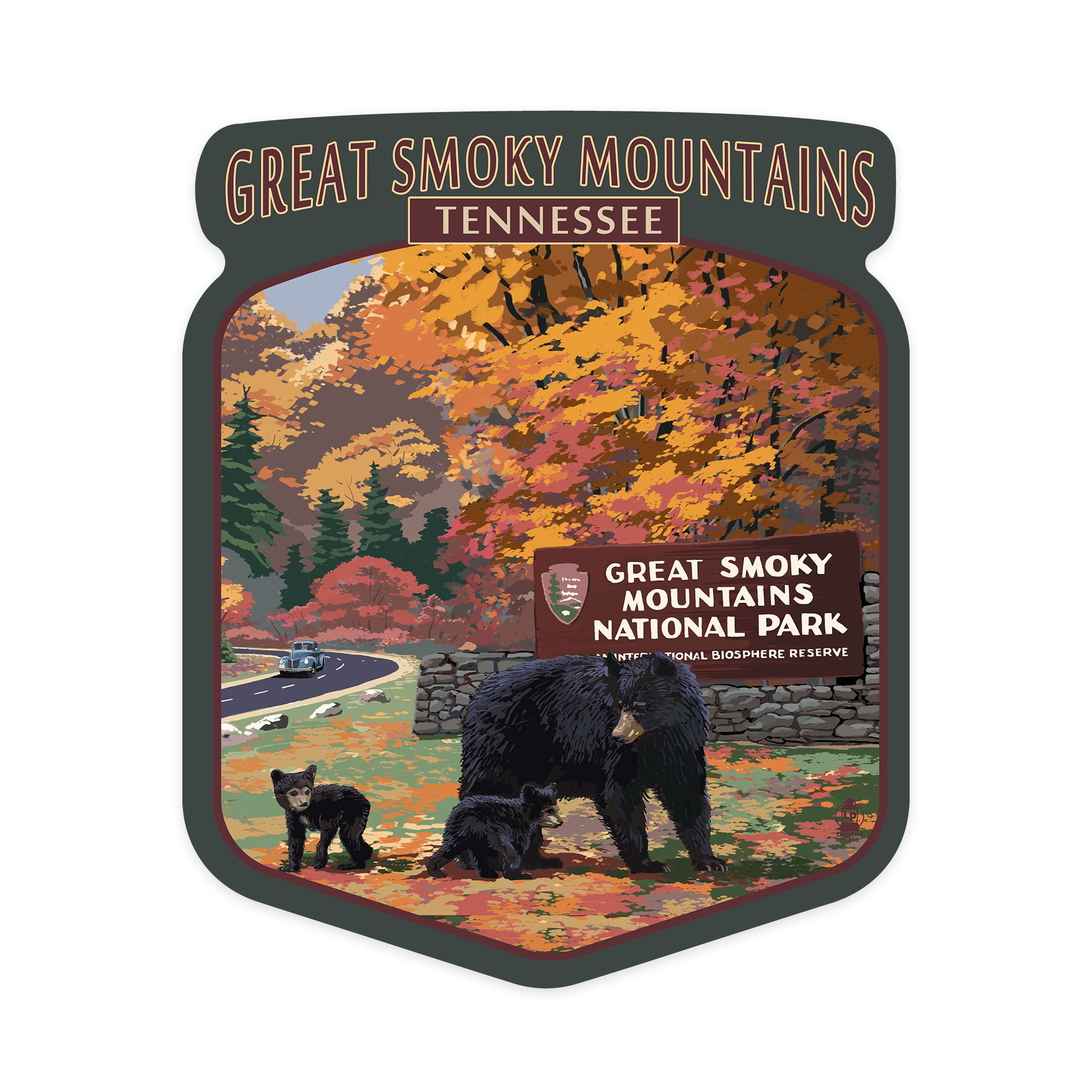 Die Cut Sticker Great Smoky Mountains, Tennessee, Park Entrance and ...
