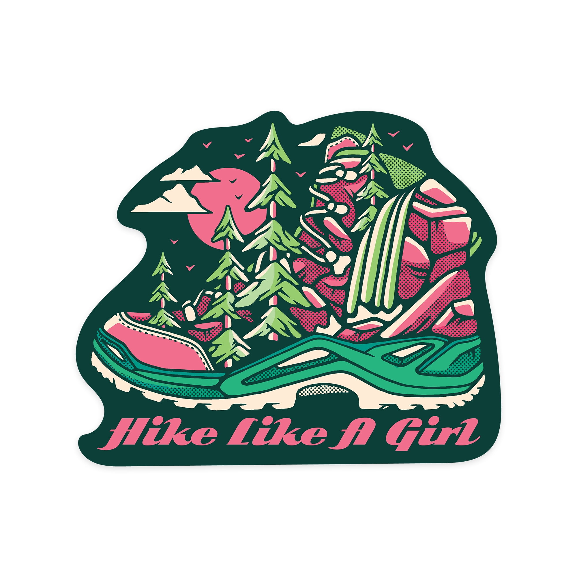 Die Cut Sticker Hike Like a Girl, Hiking Boot Vinyl Sticker 3 to 6 ...