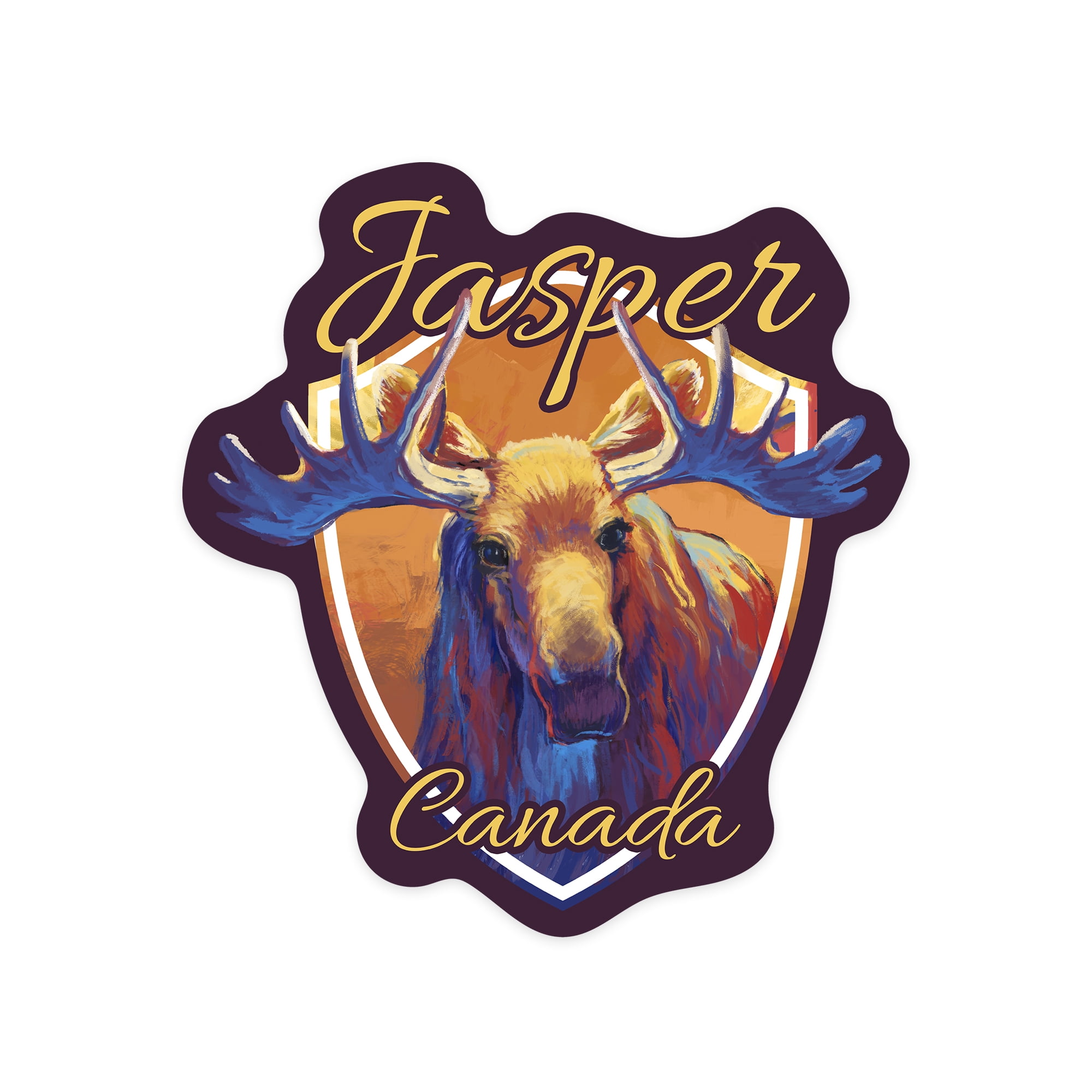 Die Cut Sticker Jasper, Canada, Vivid Moose, Contour Vinyl Sticker 1 to ...