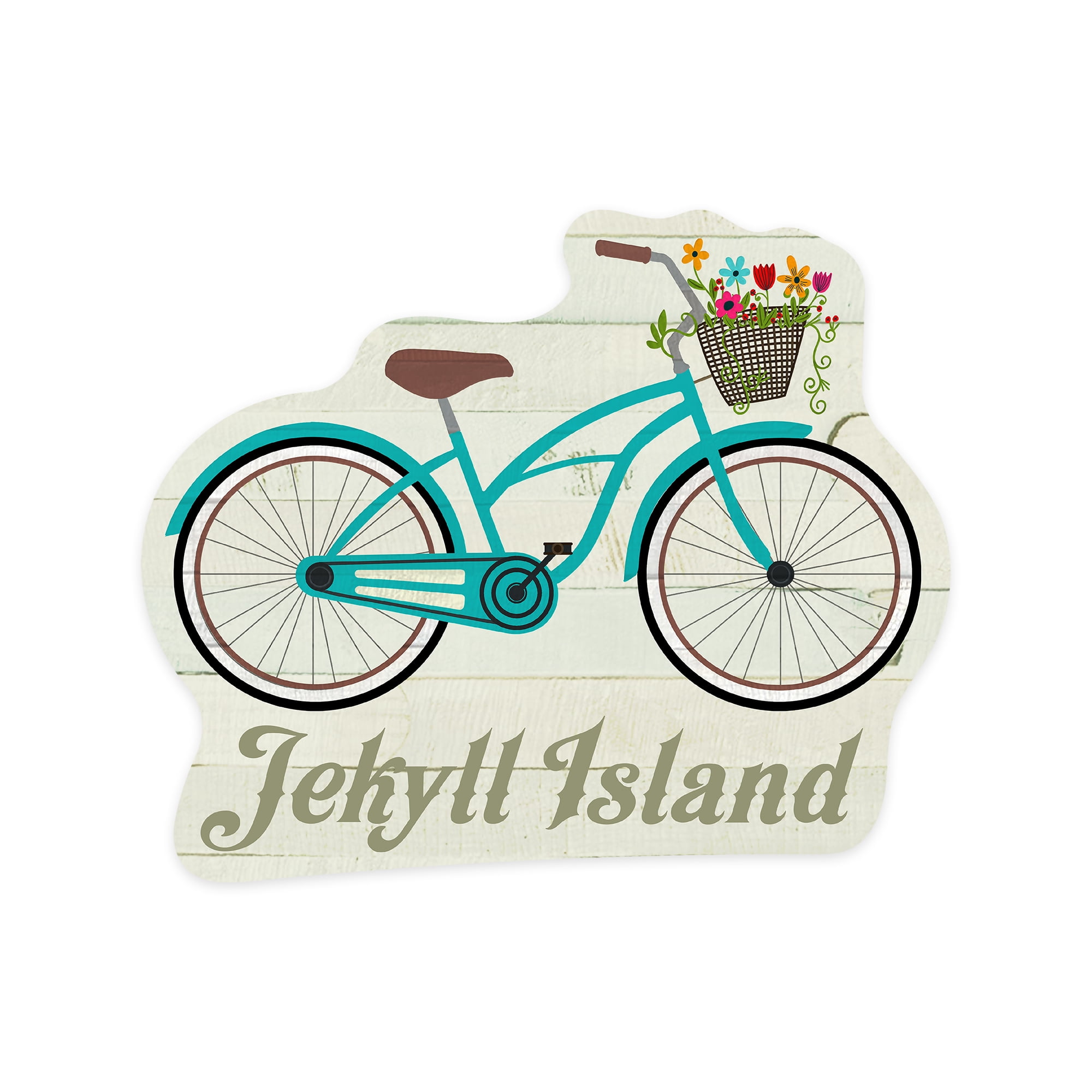 Die Cut Sticker Jekyll Island, Georgia, Beach Cruiser and Basket ...