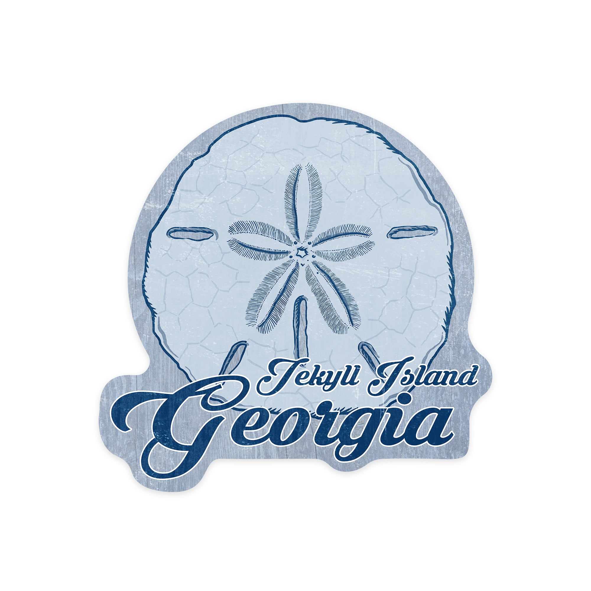 Die Cut Sticker Jekyll Island, Georgia, Sand Dollar, Blue, Coastal Icon ...