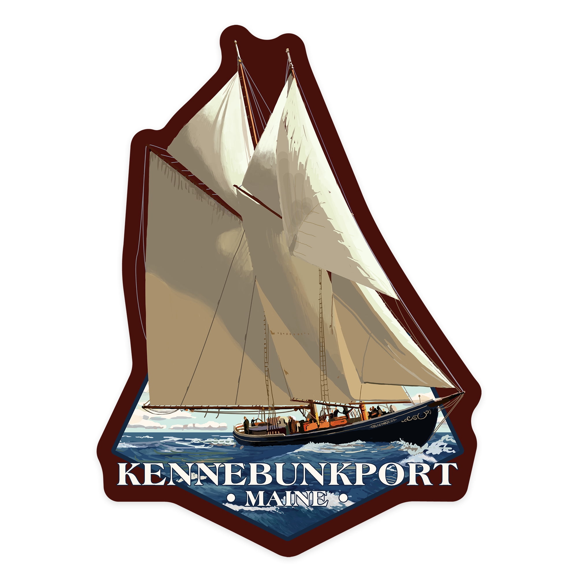 Die Cut Sticker Kennebunkport, Maine, Bluenose II, Contour Vinyl ...
