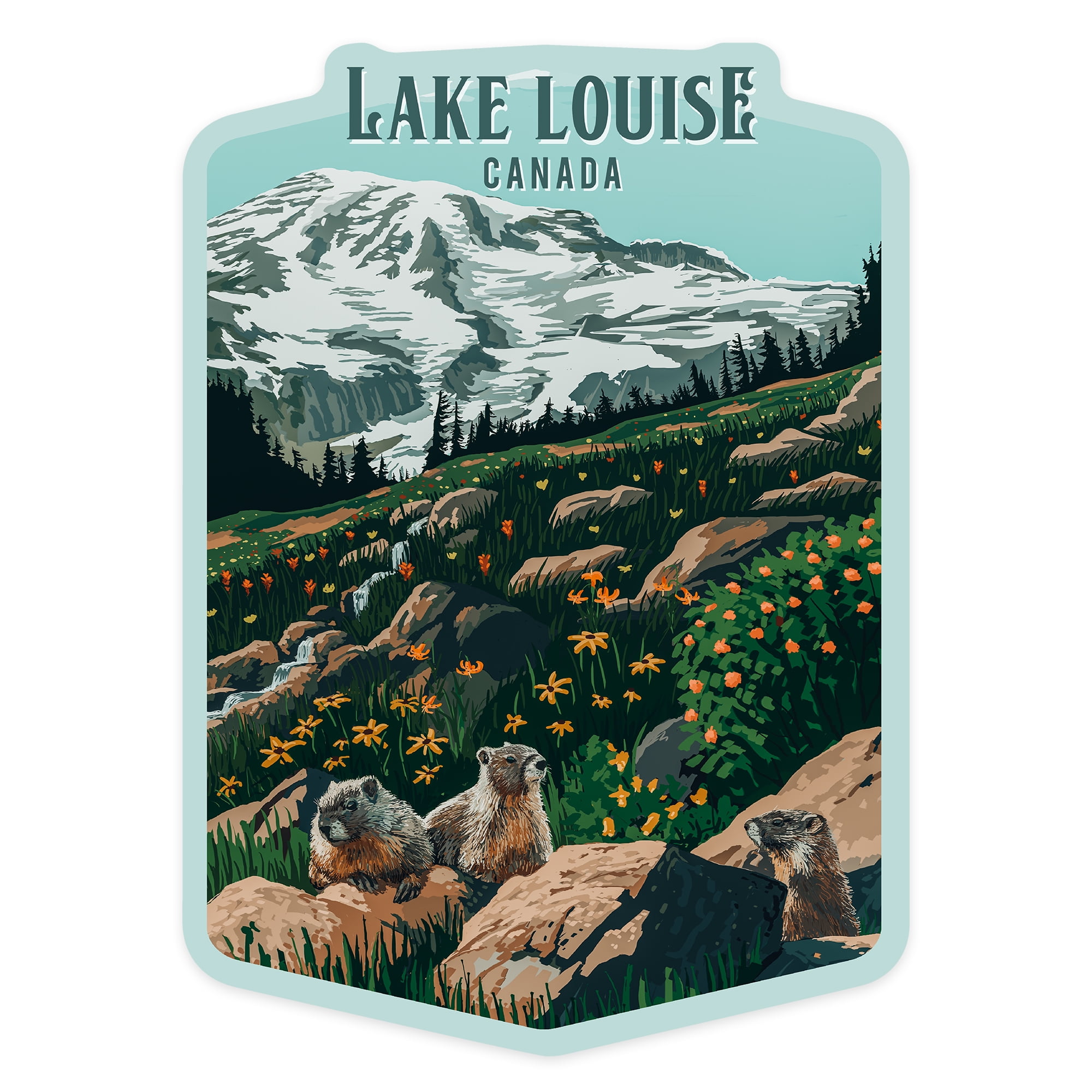 Die Cut Sticker Lake Louise, Canada, Painterly National Park Series ...