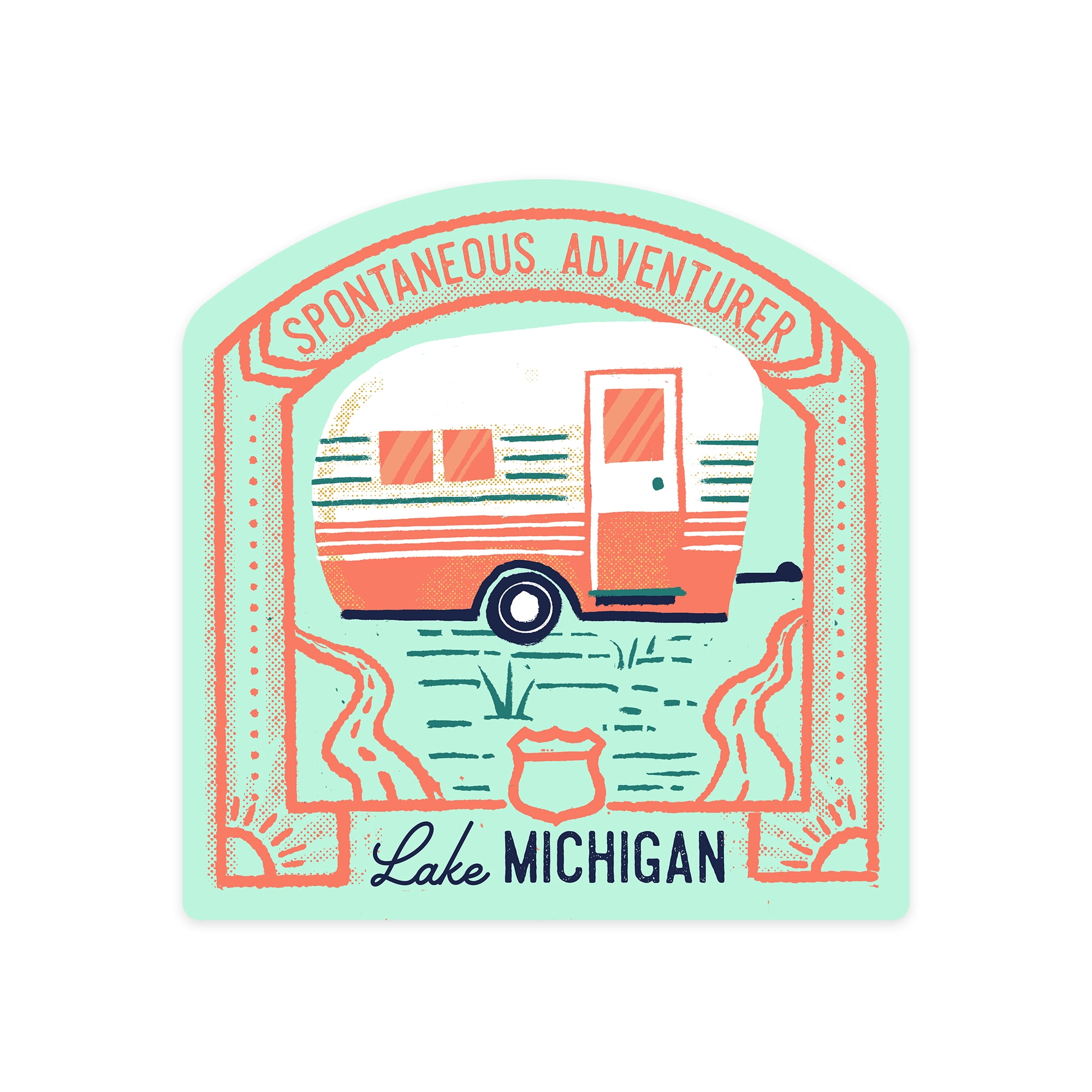 Die Cut Sticker Lake Michigan, Lake Life Series, Spontaneous Adventurer ...