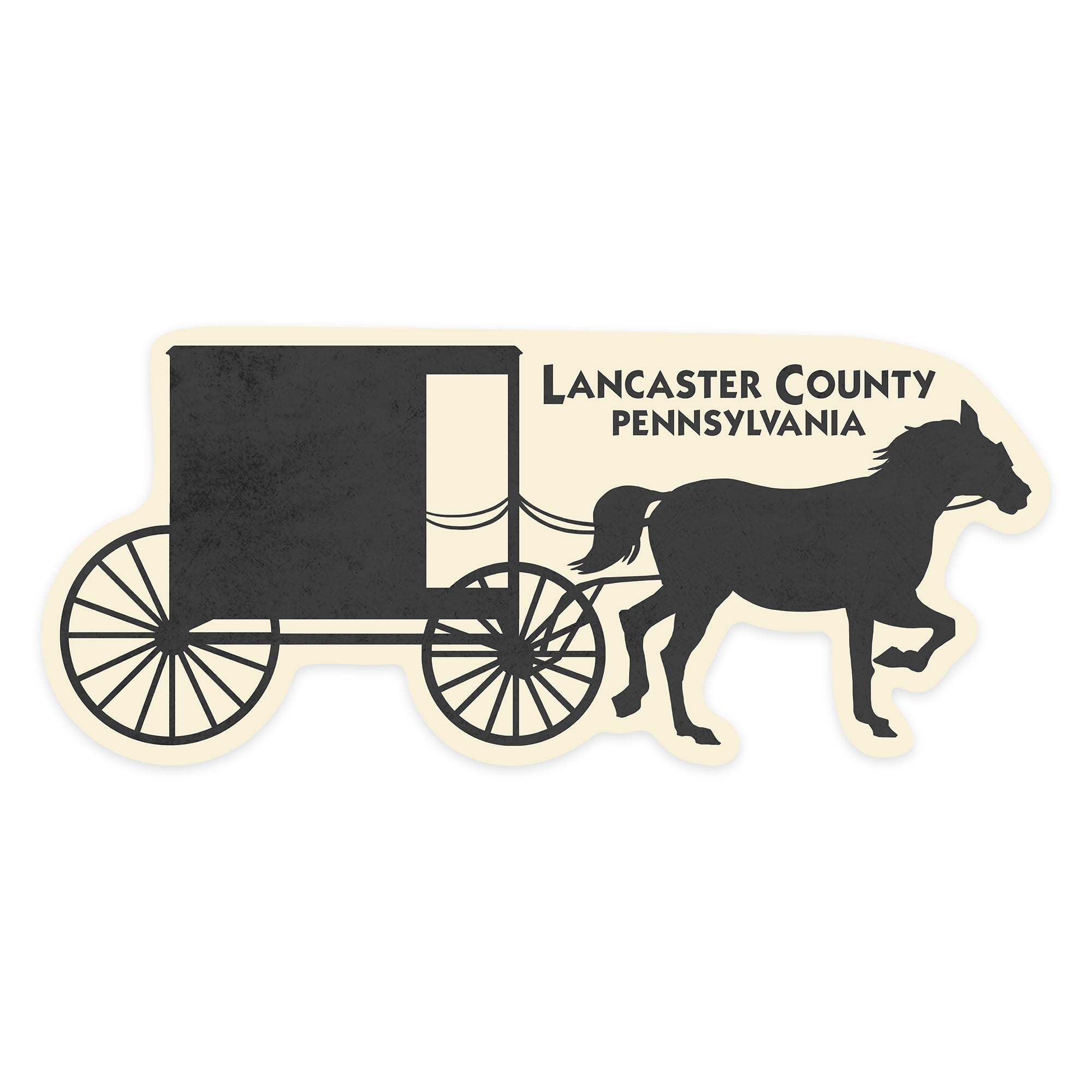 Die Cut Sticker Lancaster Horse and Buggy Outline, Contour Vinyl ...