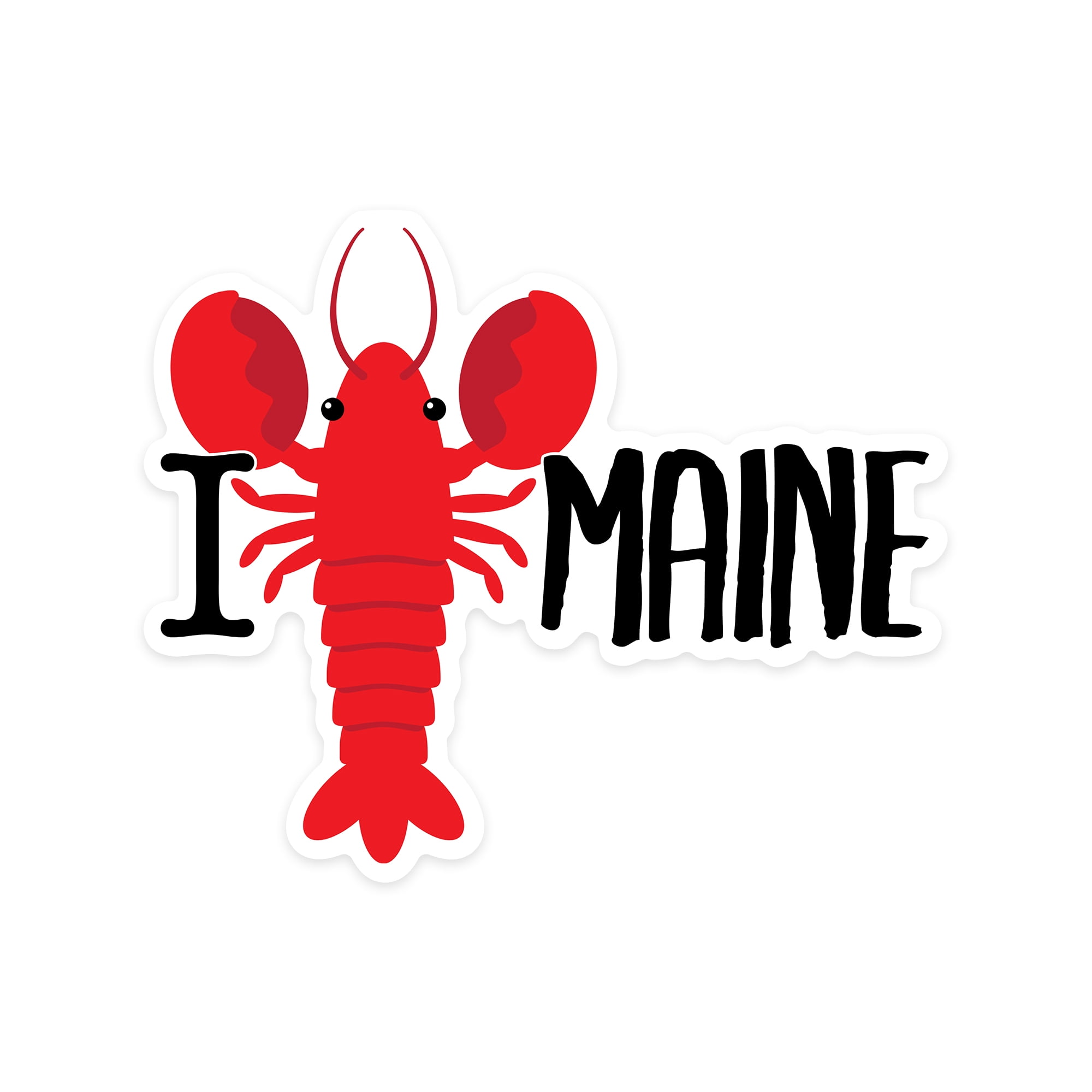 Die Cut Sticker Maine, I Lobster Maine, Vector, Contour Vinyl Sticker 3 ...