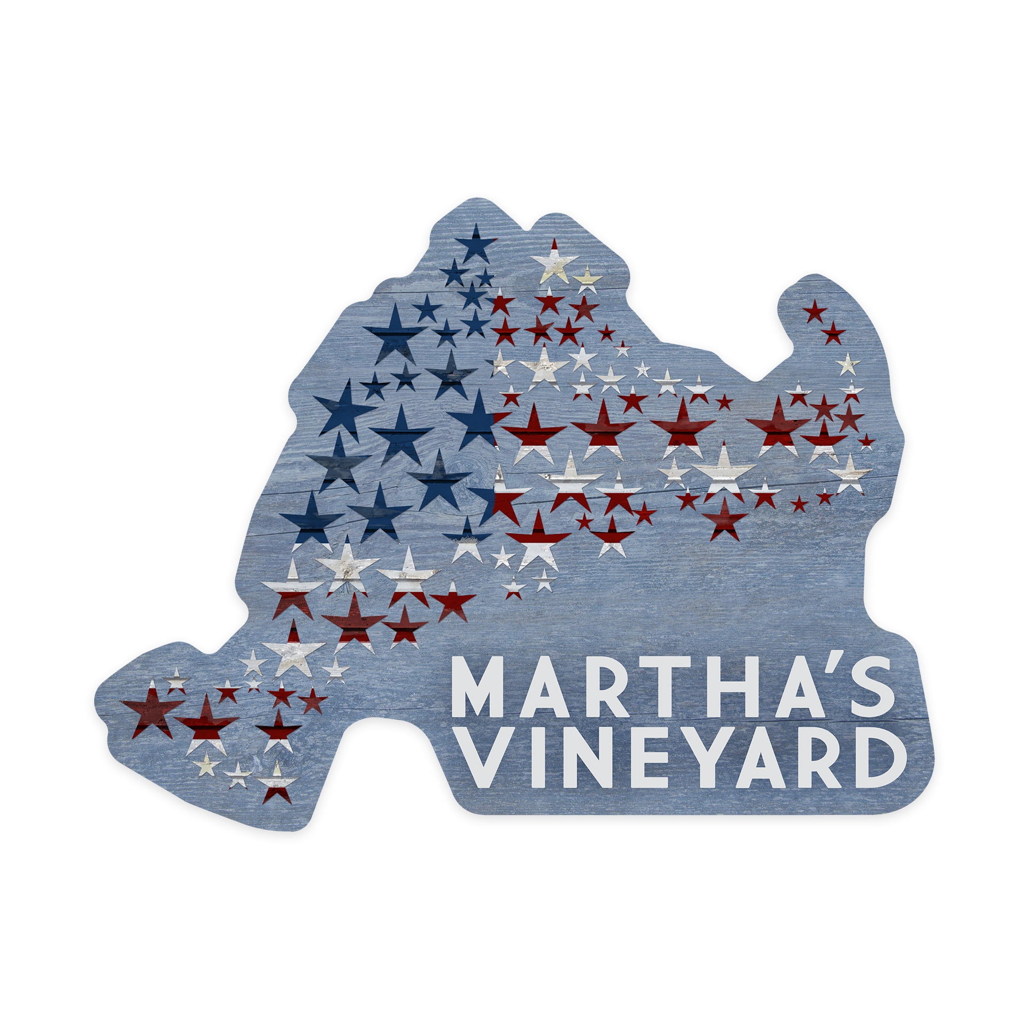 Die Cut Sticker Martha's Vineyard, Massachusetts, Distressed Flag ...