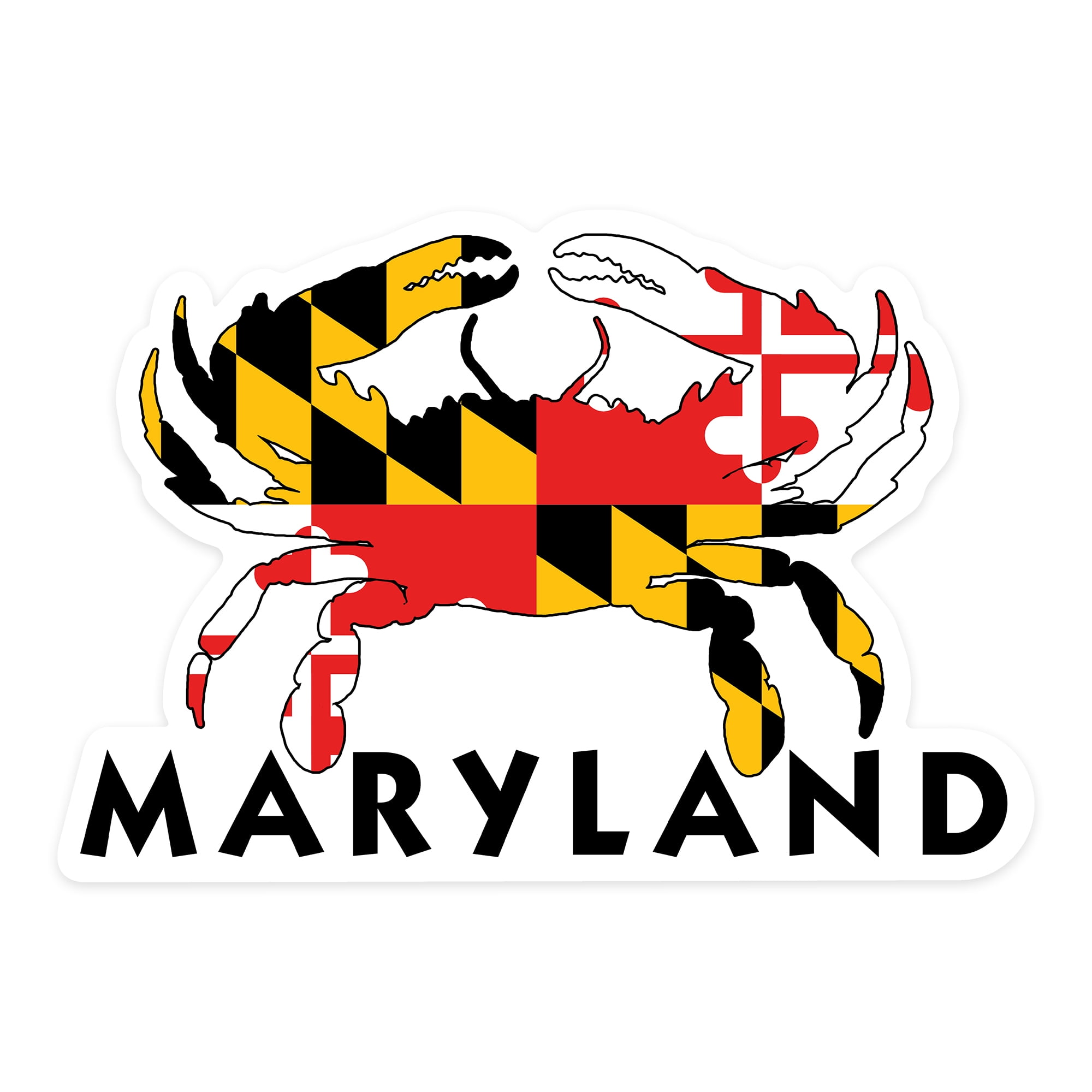 Die Cut Sticker Maryland, Crab Flag, Contour Vinyl Sticker 3 to 6 ...