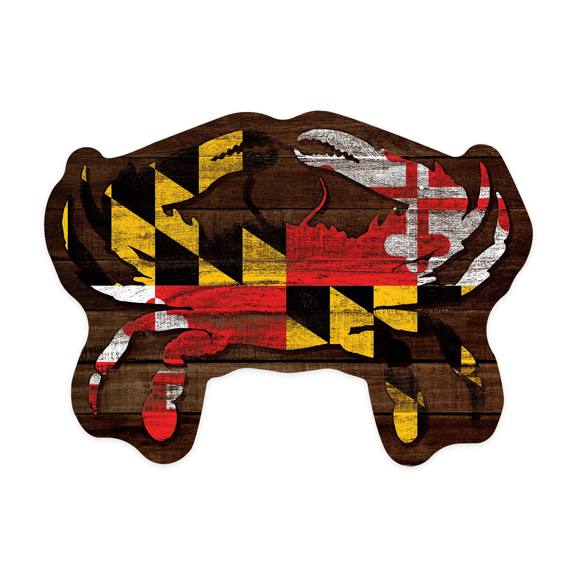Die Cut Sticker Maryland, Dark Rustic State Flag, Crab, Contour Vinyl ...