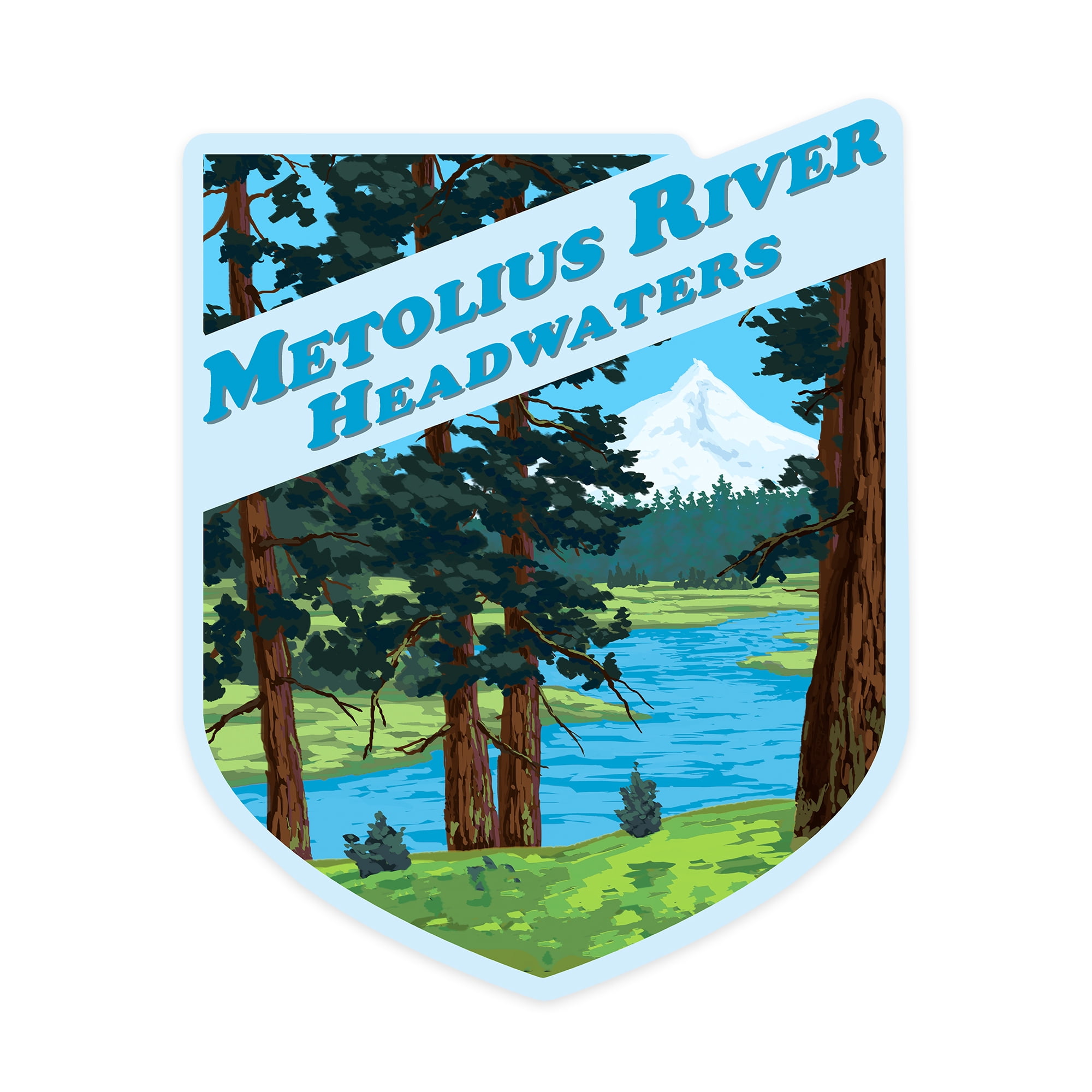Die Cut Sticker Metolius River Headwaters, Oregon, Contour Vinyl ...