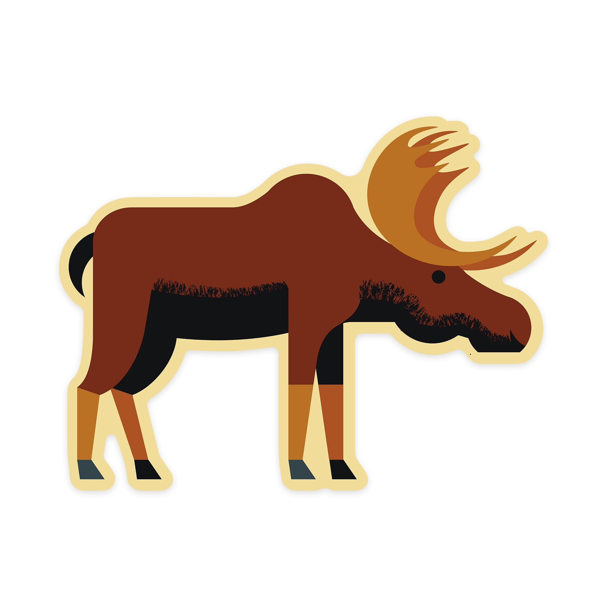 Die Cut Sticker Moose Profile, Geometric, Contour Vinyl Sticker 3 to 6 ...