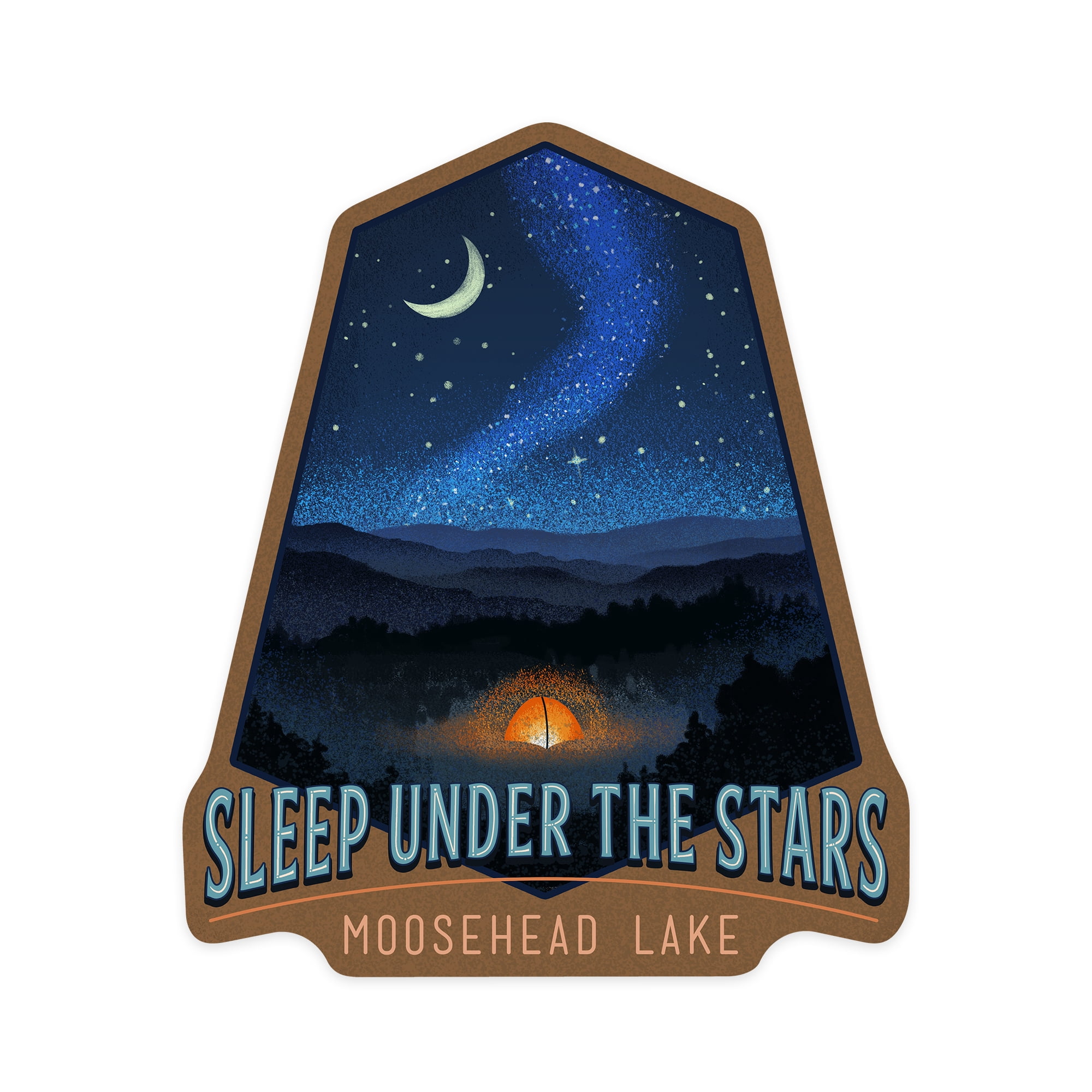 Die Cut Sticker Moosehead Lake, Maine, Sleep Under the Stars, Tent and ...