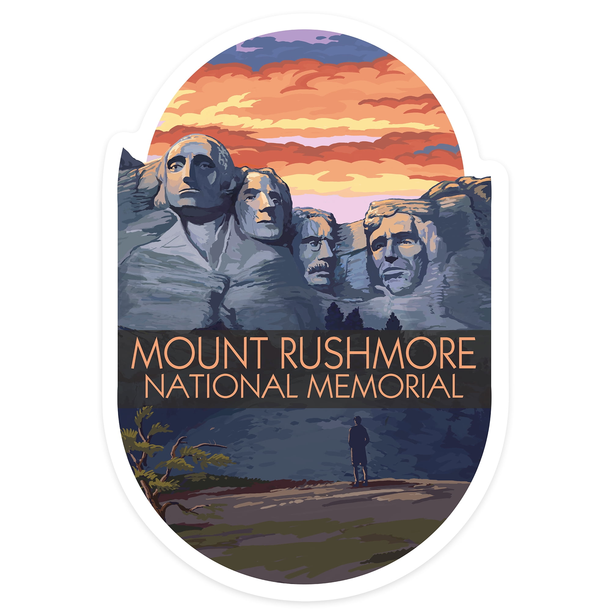 Die Cut Sticker Mount Rushmore National Memorial, South Dakota, Sunset ...