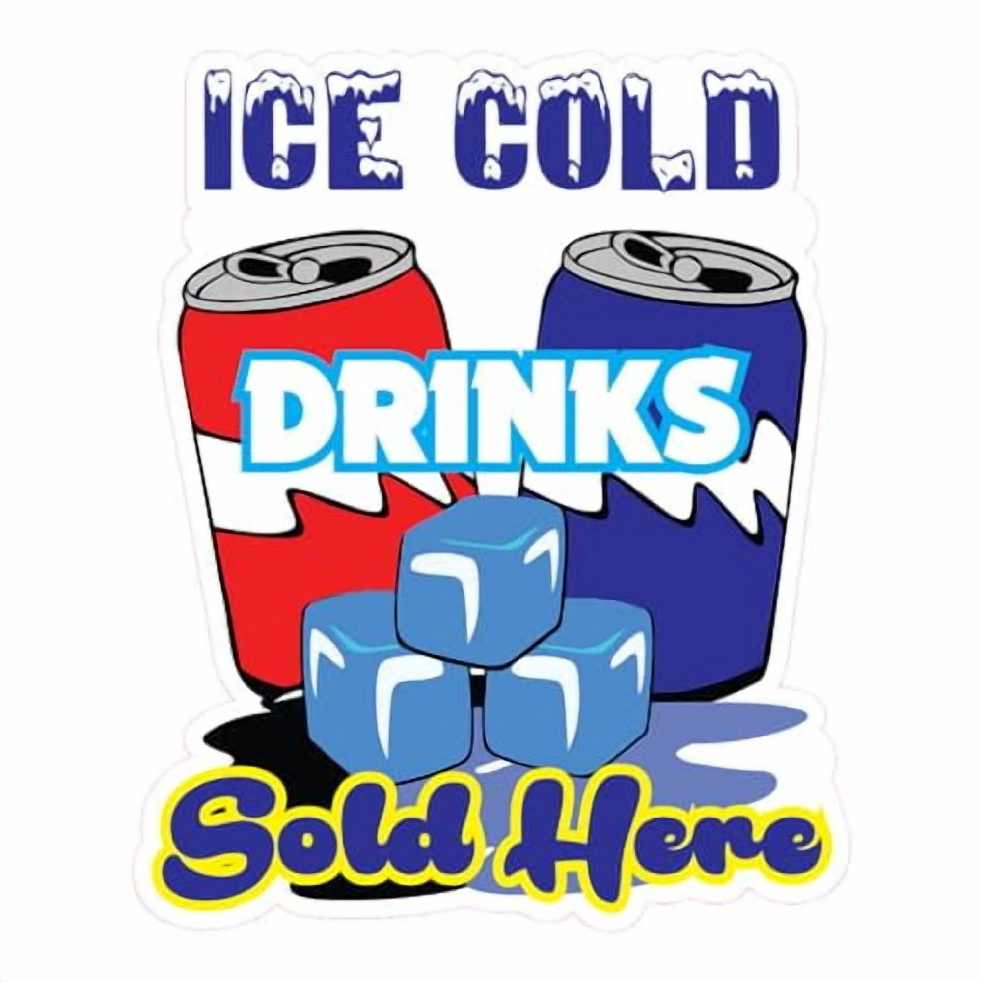 Die-Cut Sticker Multiple Sizes Ice Cold Drinks Style R Restaurant ...