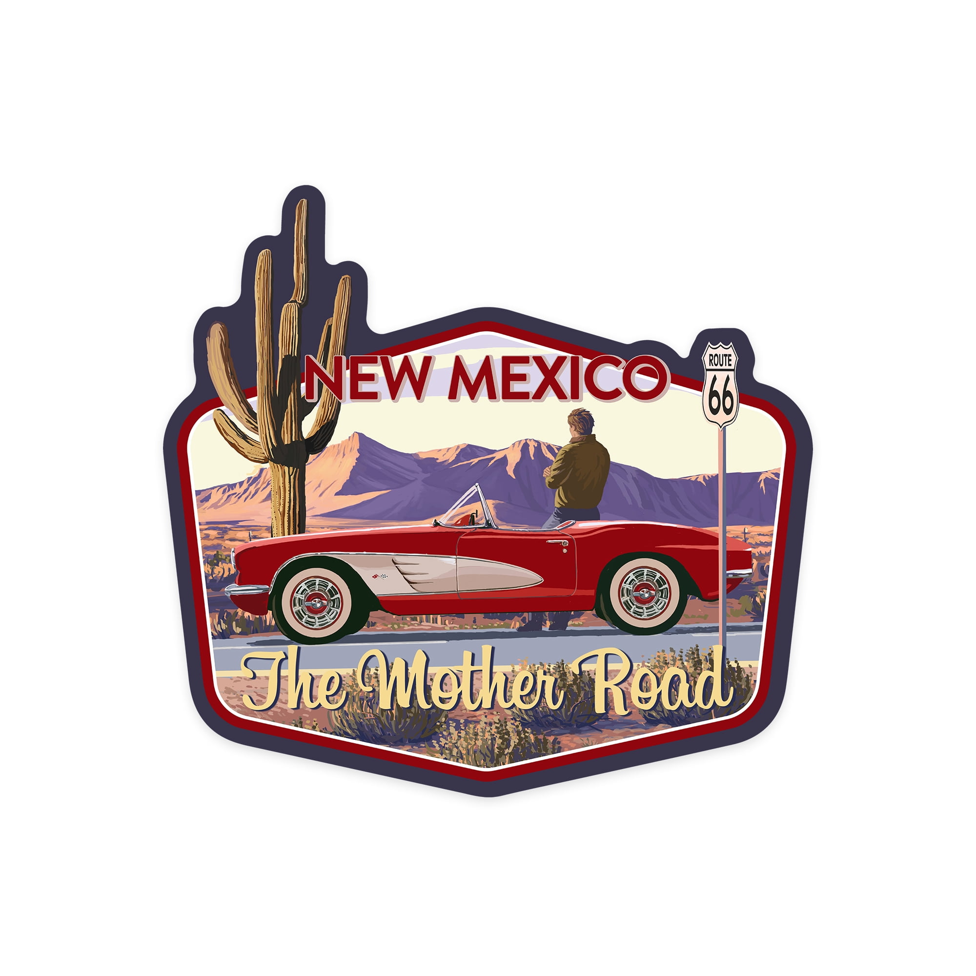 Die Cut Sticker New Mexico, Route 66, Classic Car, Contour Vinyl ...