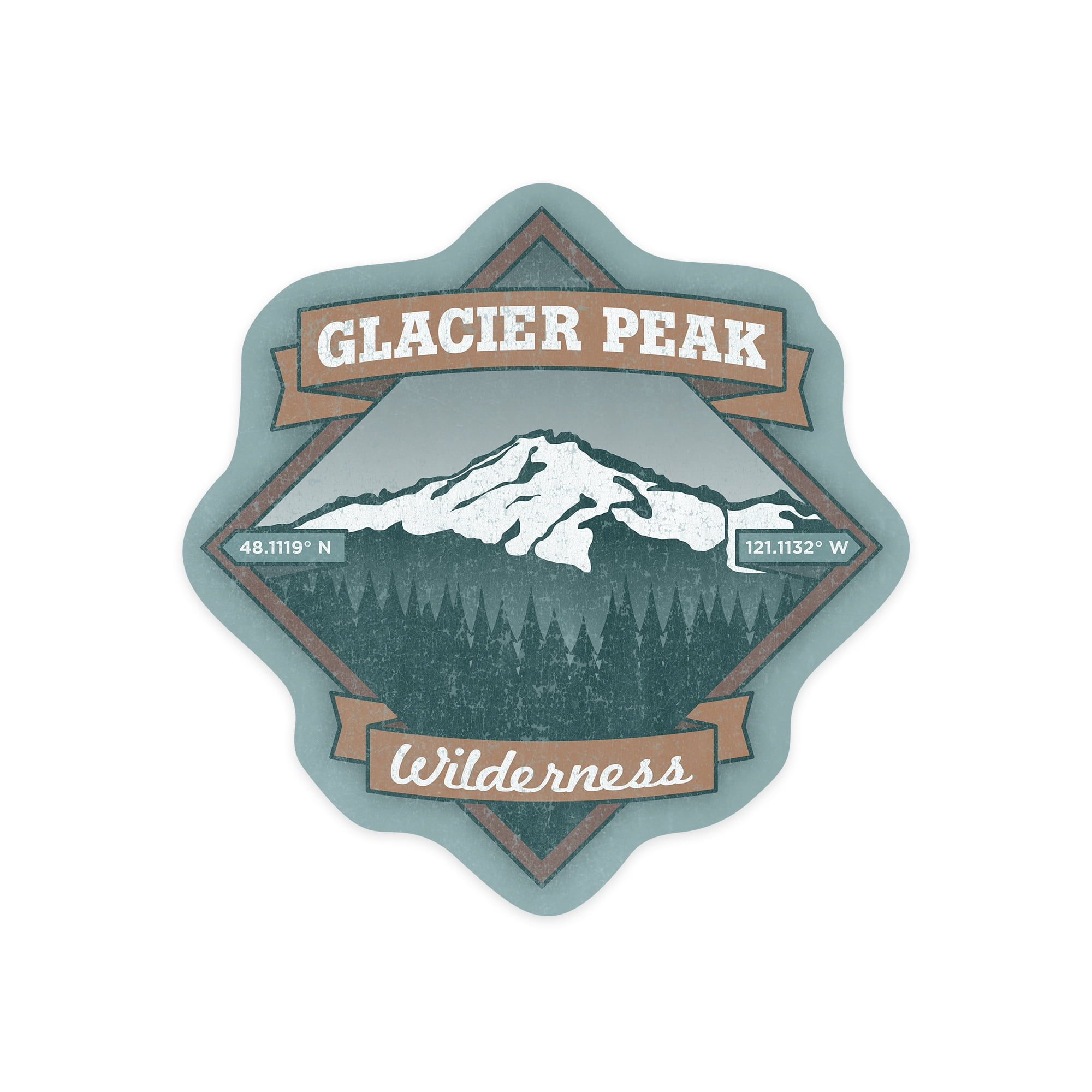 Die Cut Sticker Okanogan Wenatchee Forest, Washington, Glacier Peak ...