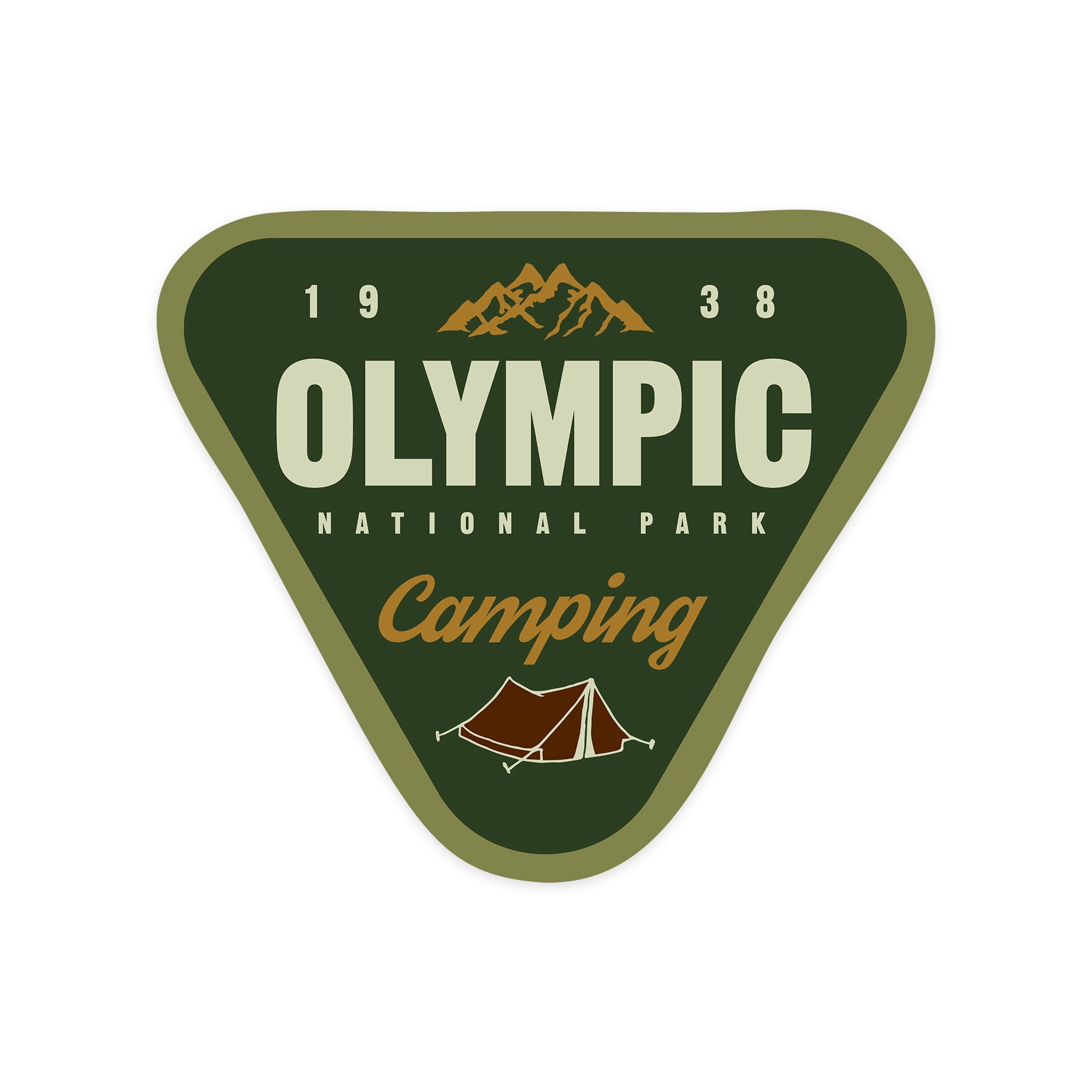 Die Cut Sticker Olympic National Park, Washington, Camping, Contour ...