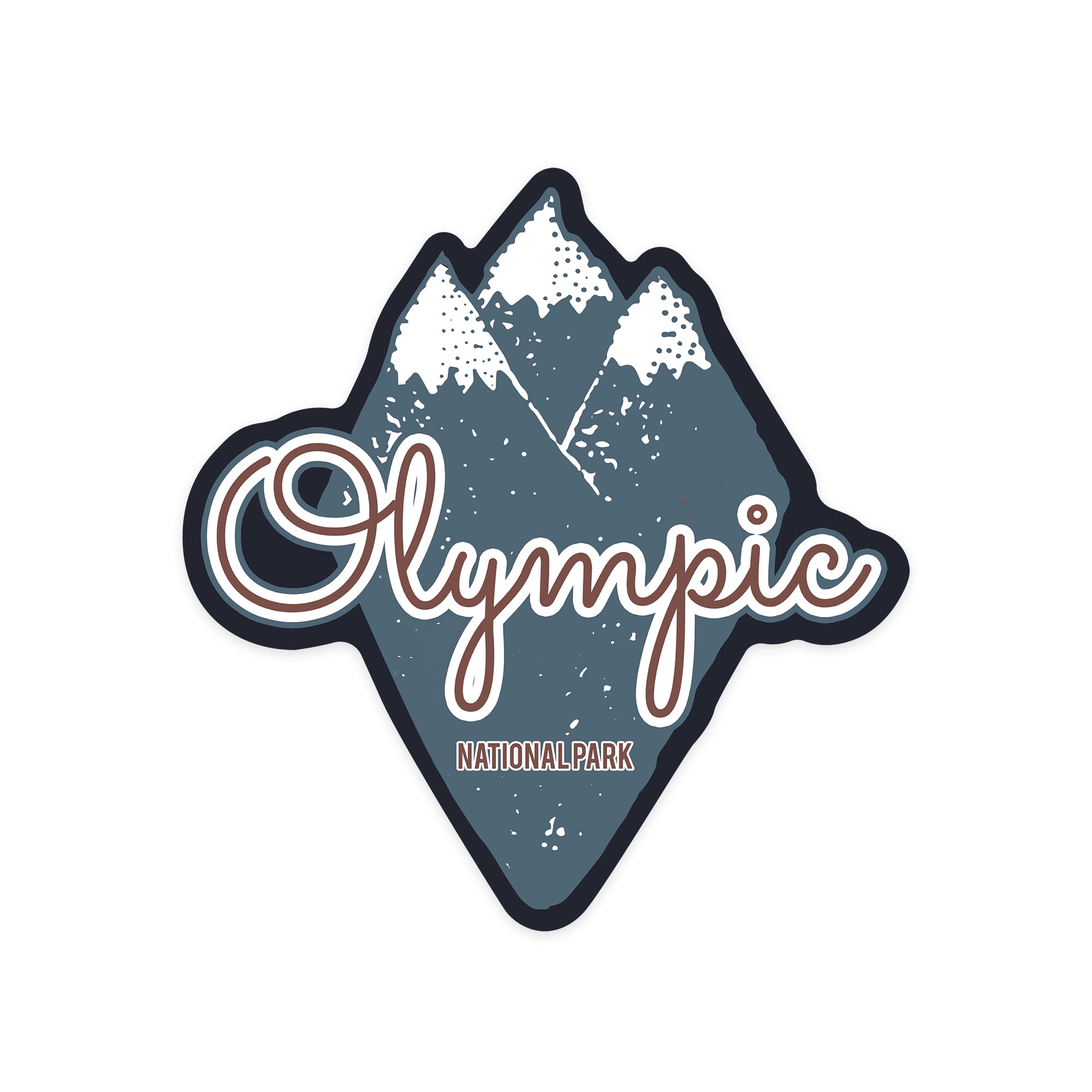 Die Cut Sticker Olympic National Park, Washington, Mountain Peaks, Blue ...